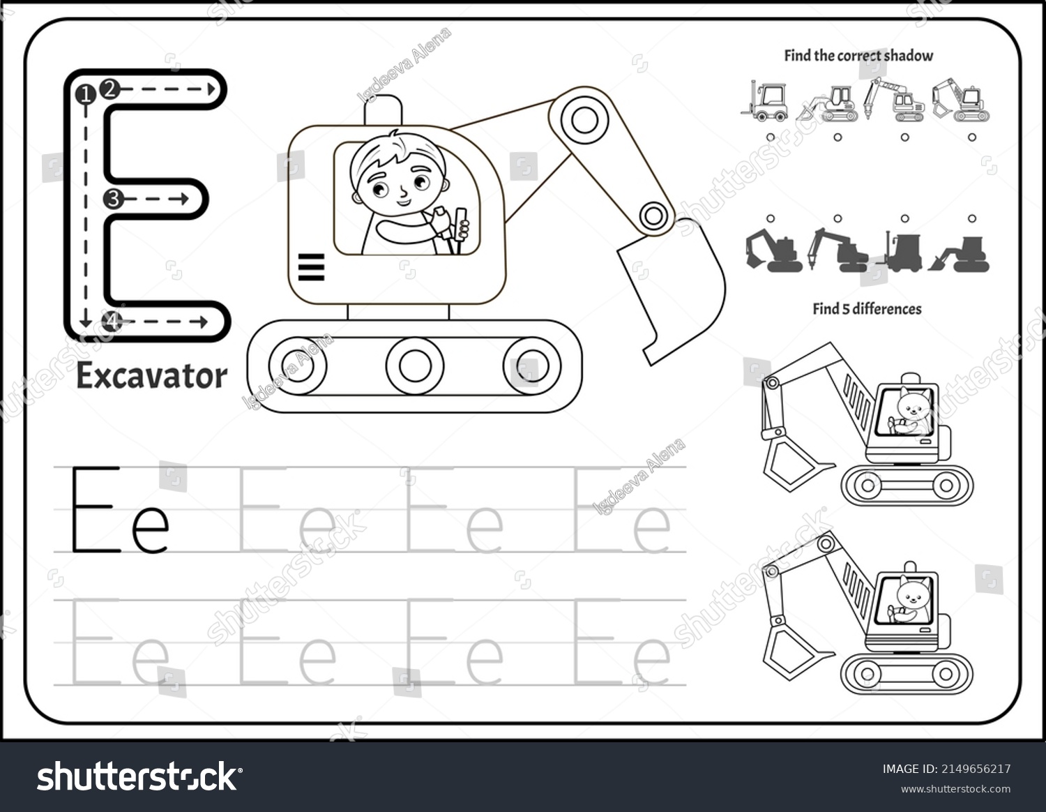 Handwriting Practice Outline Sheet Basic Writing Stock Vector (Royalty ...