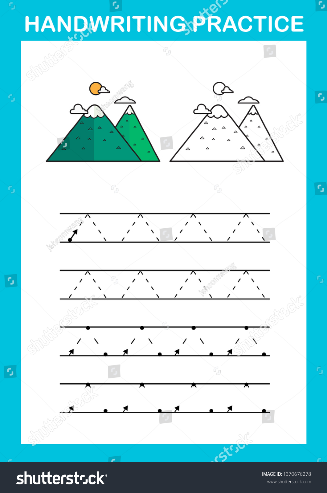 Handwriting Practice Sheet Illustration Vector Stock Vector (Royalty ...