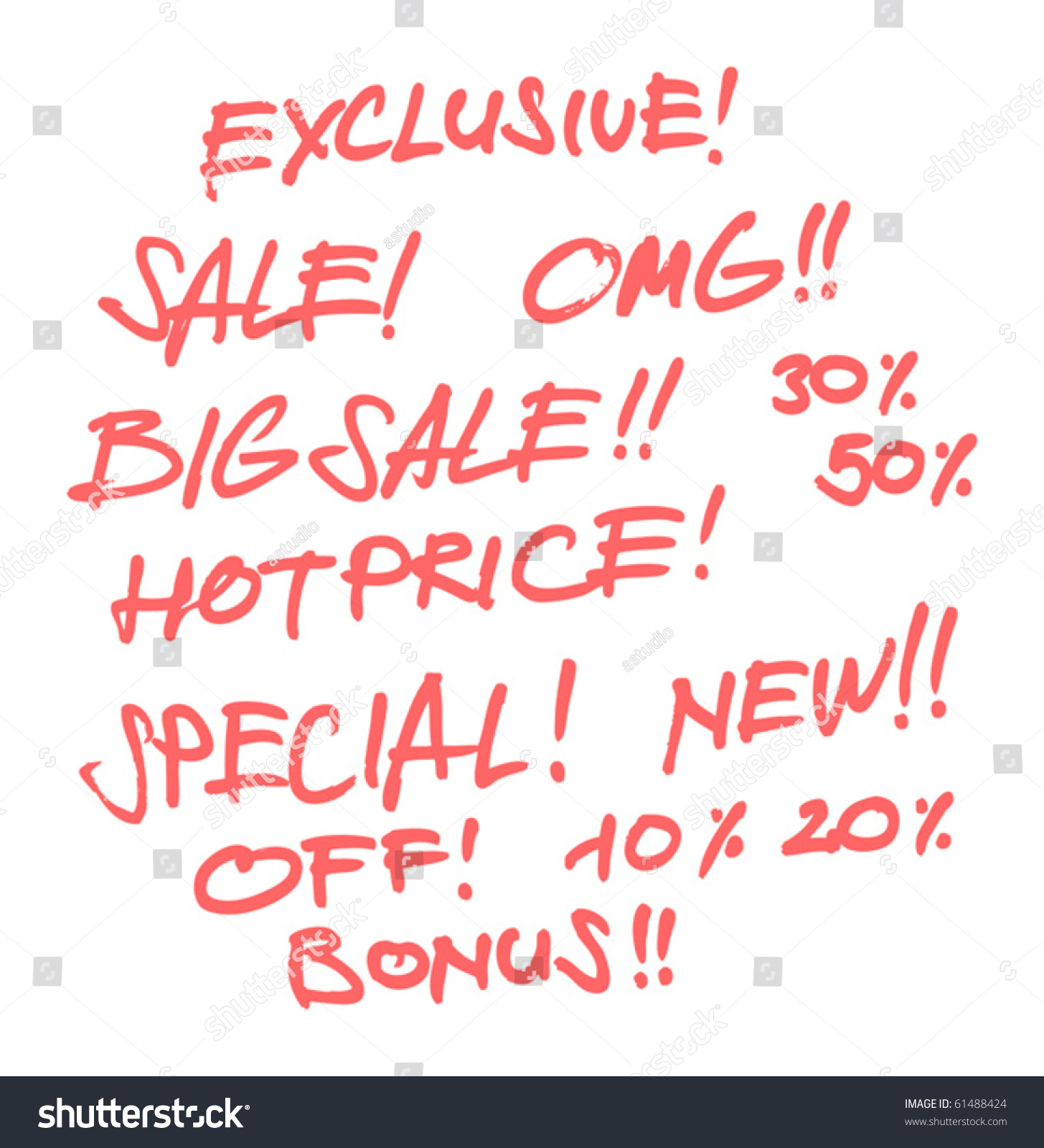 Handwriting Words Vector Illustration Stock Vector (Royalty Free) 61488424