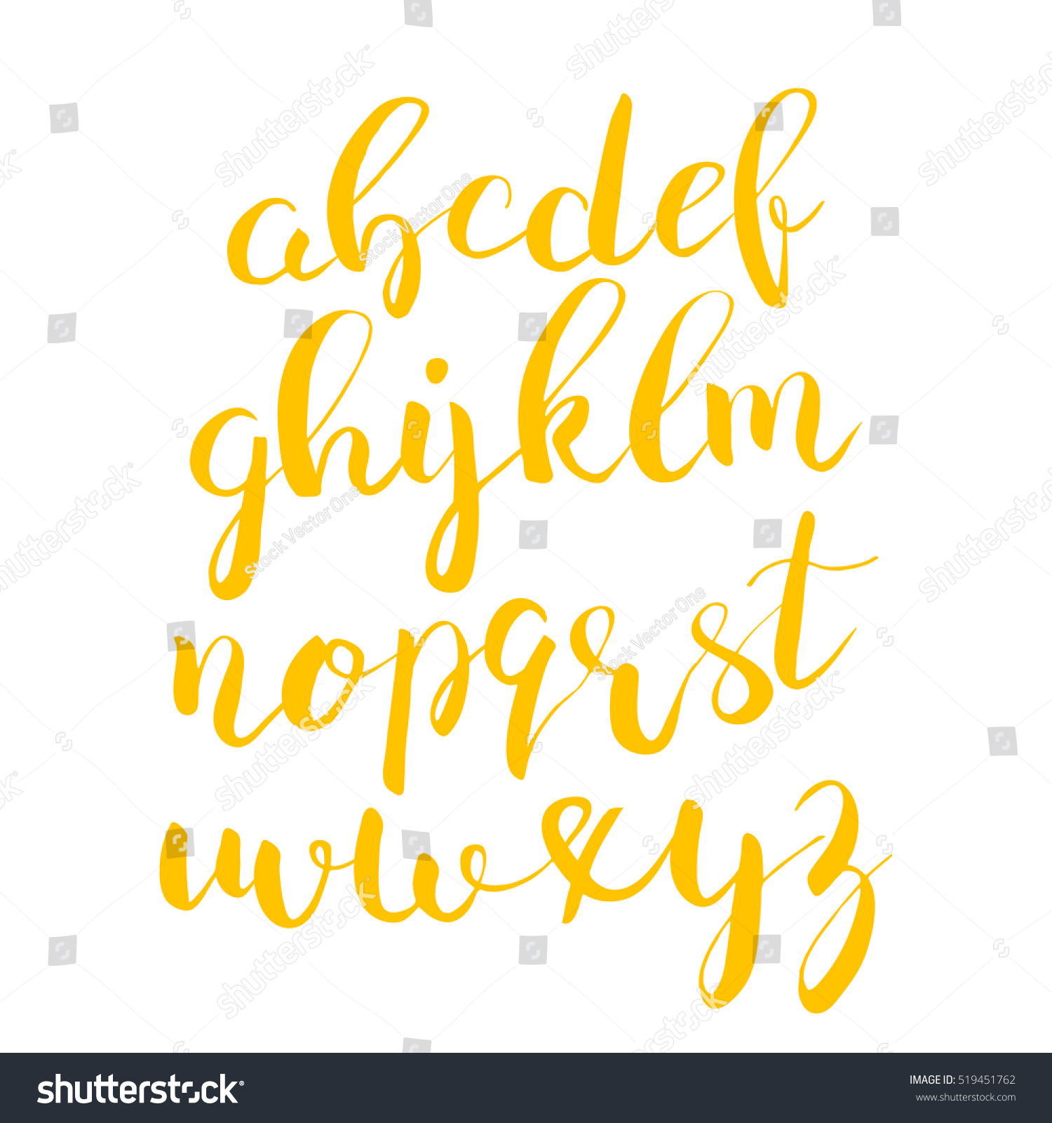 Handwritten Brush Style Modern Calligraphy Cursive Stock Vector