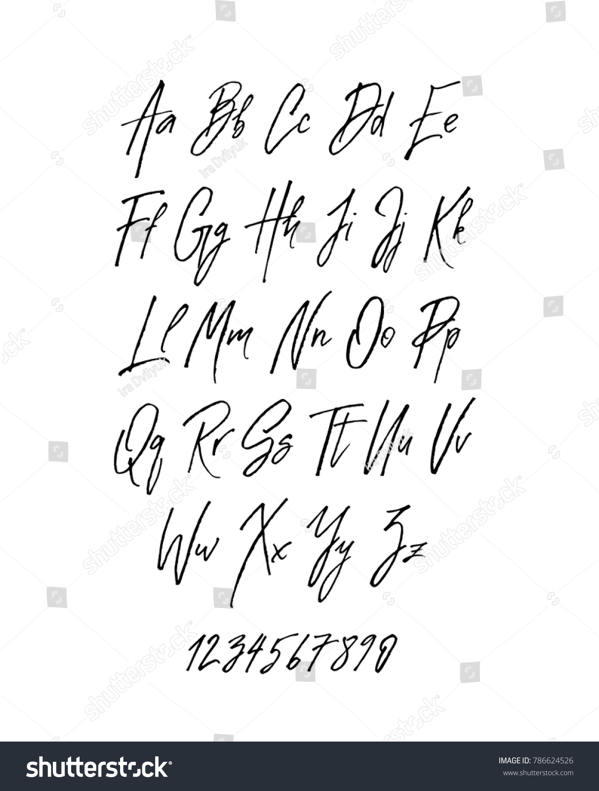 Handwritten Brush Style Modern Cursive Font Stock Vector Royalty Free