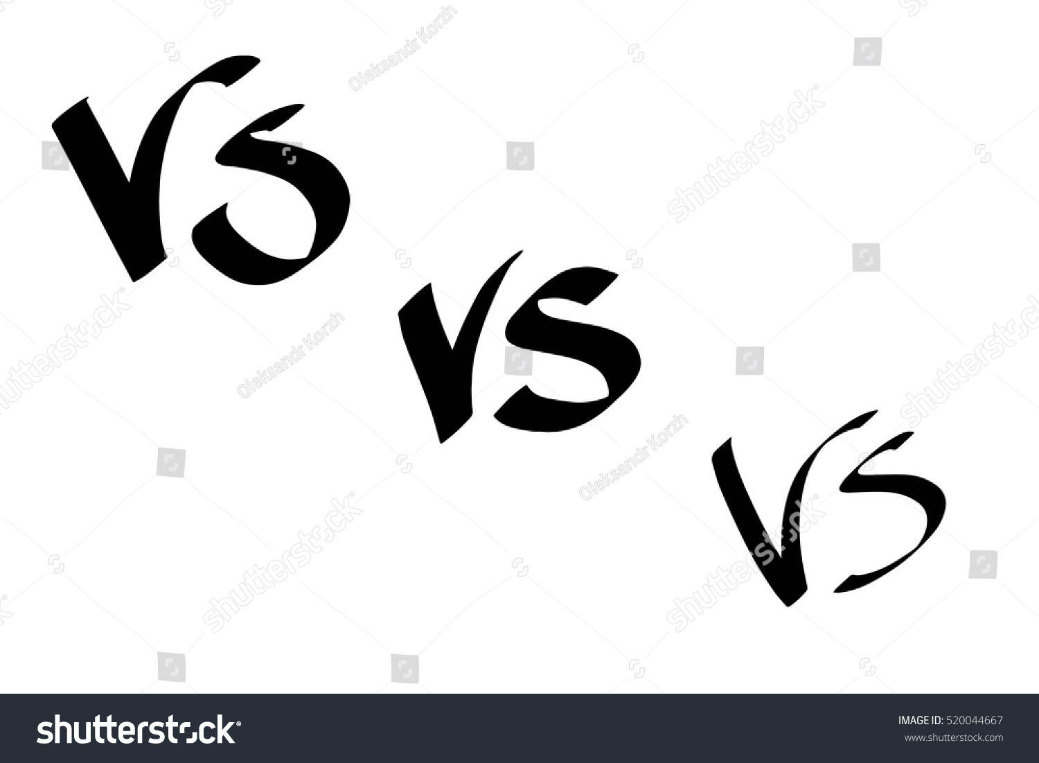 Handwritten Calligraphic Vs Versus Stock Vector (Royalty Free ...