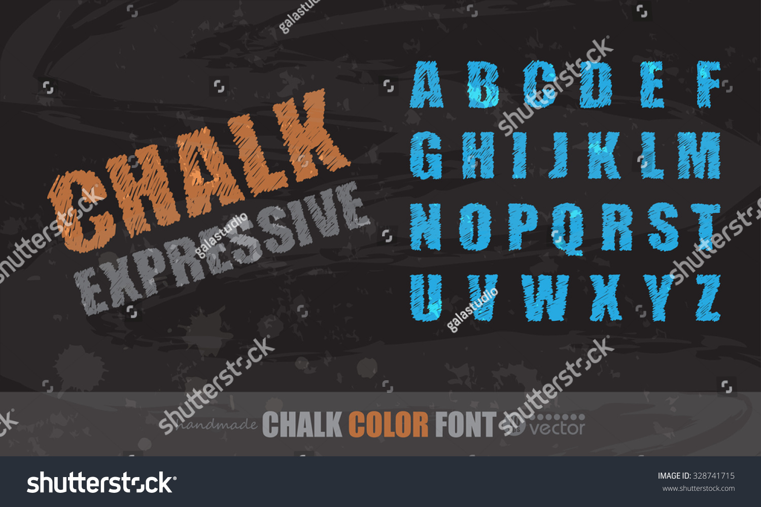 Handwritten Chalk Font Vector Illustration Stock Vector (Royalty Free ...