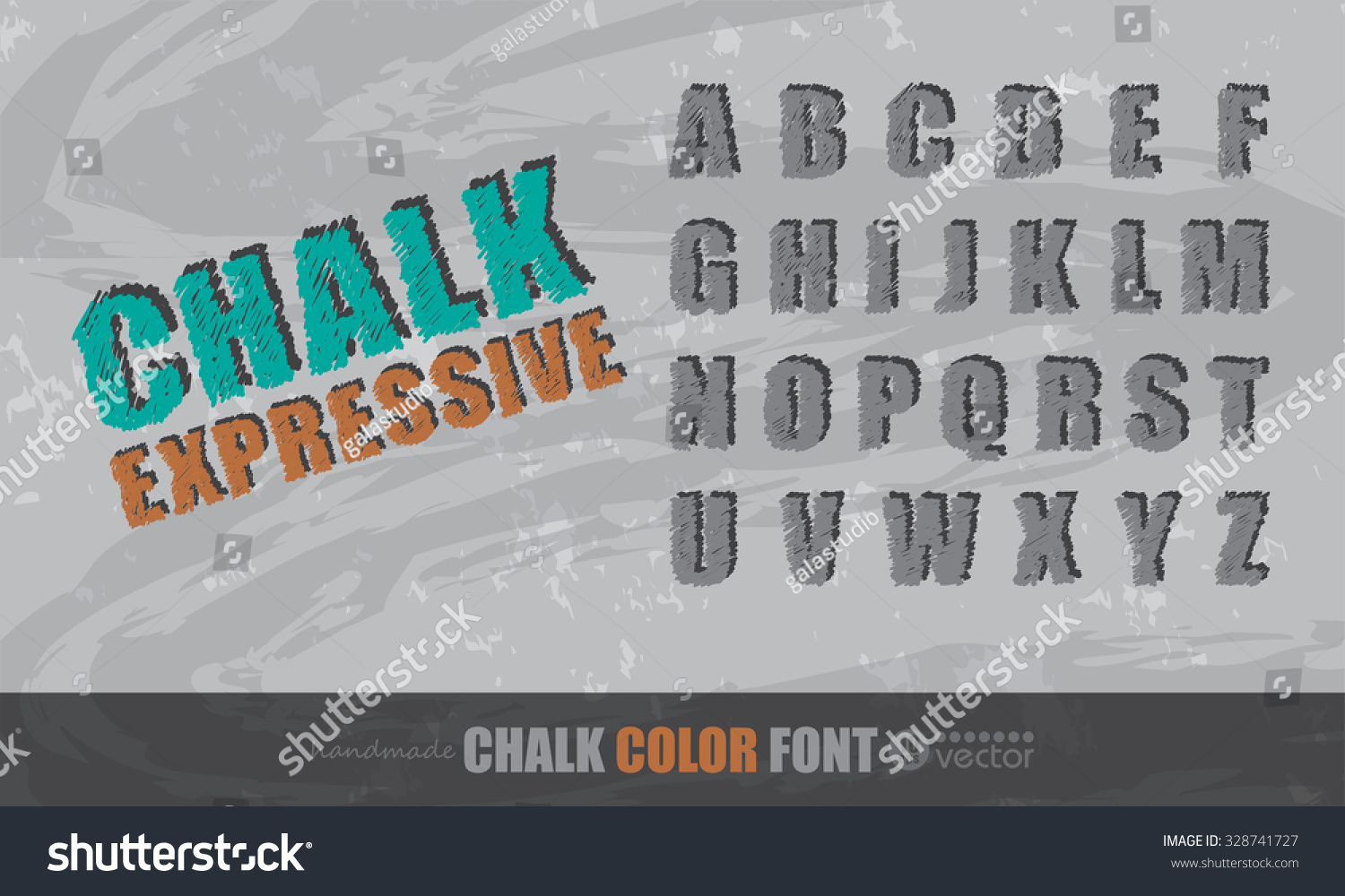 Handwritten Chalk Font Vector Illustration Stock Vector (Royalty Free ...