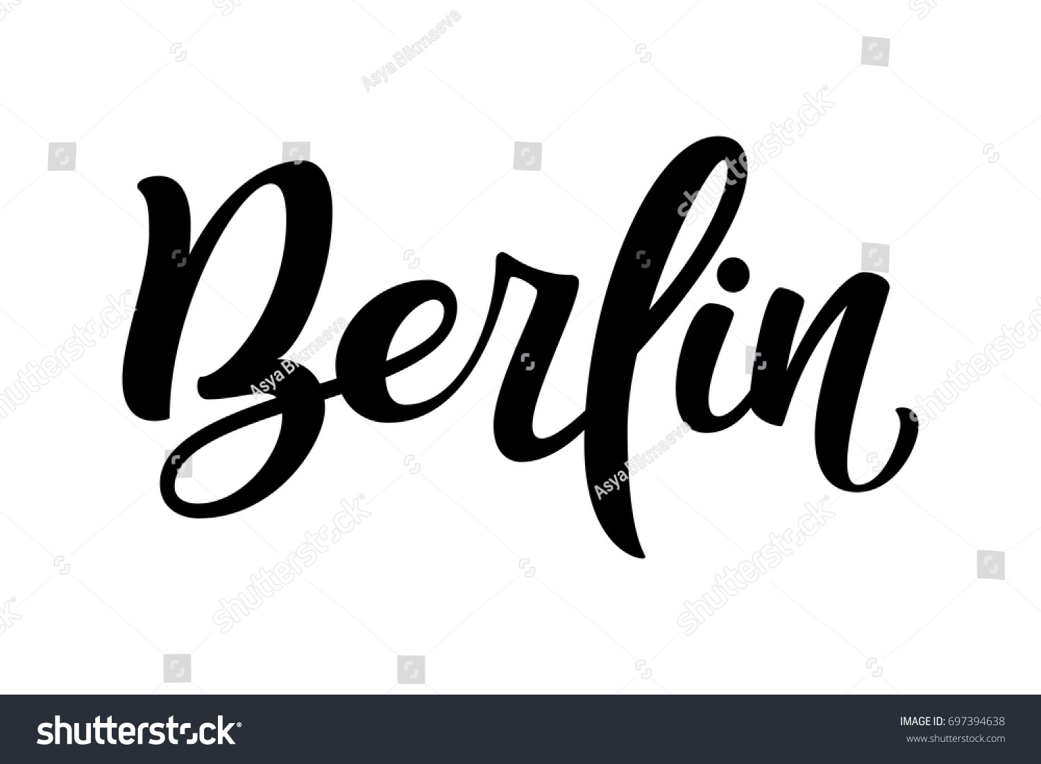 Handwritten City Name Handlettering Calligraphy Berlin Stock Vector ... Handwritten City Name Handlettering Calligraphy Berlin Stock Vector ...
