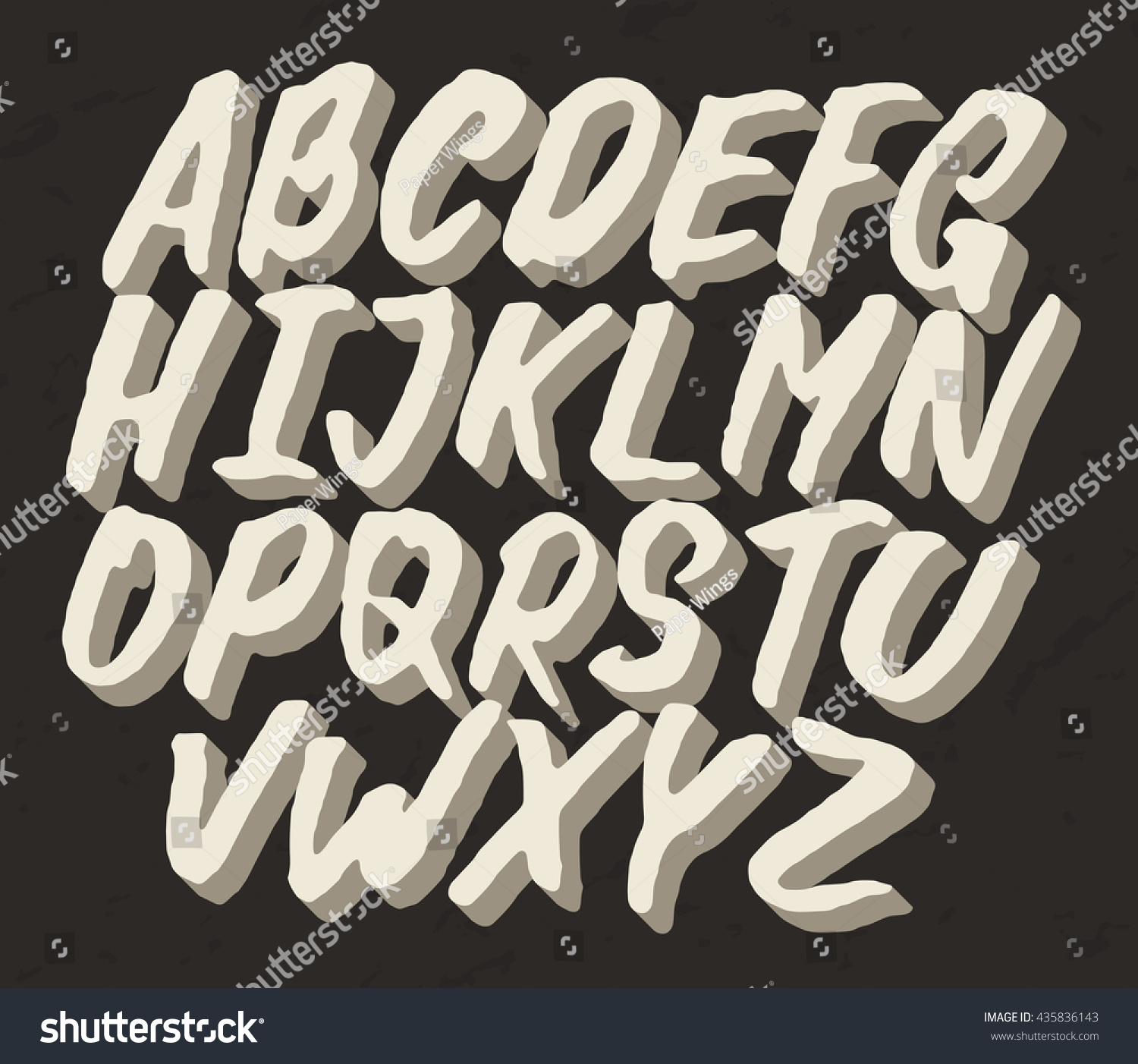 Handwritten Comic Alphabet 库存矢量图（免版税）435836143 | Shutterstock