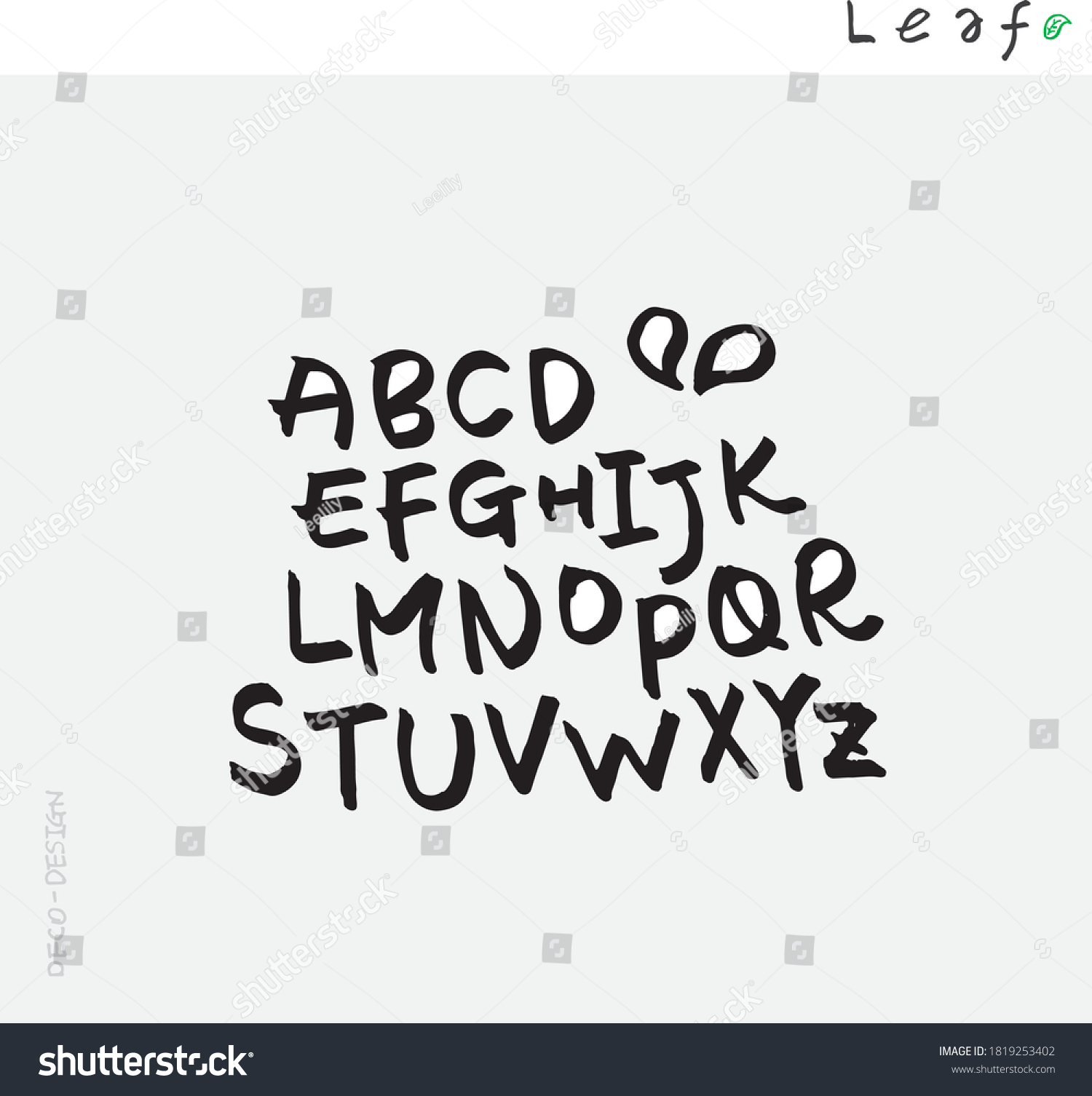 Handwritten Cute Calligraphy Alphabet Vector: เวกเตอร์สต็อก (ปลอดค่า ...