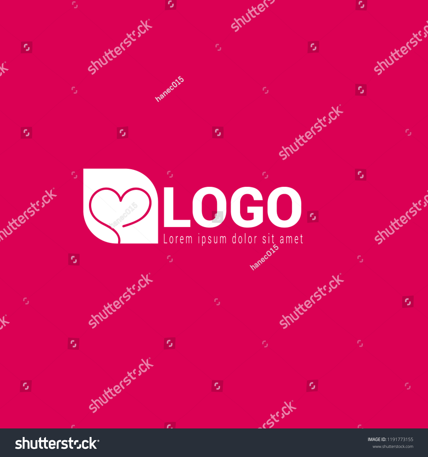 Handwritten Heart Logo Concept Stock Vector (Royalty Free) 1191773155 ...