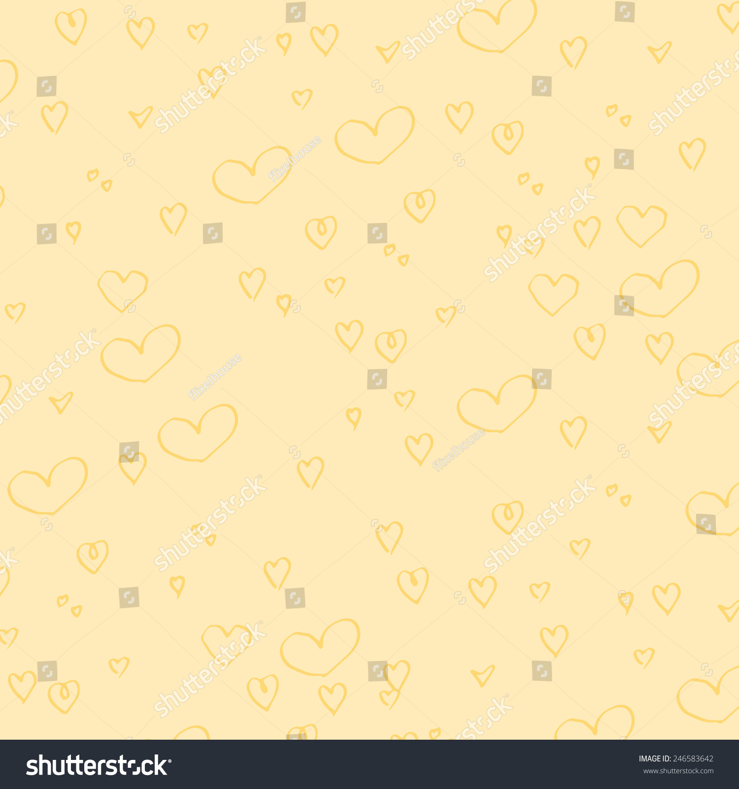 Handwritten Hearts Background Stock Vector (Royalty Free) 246583642 ...