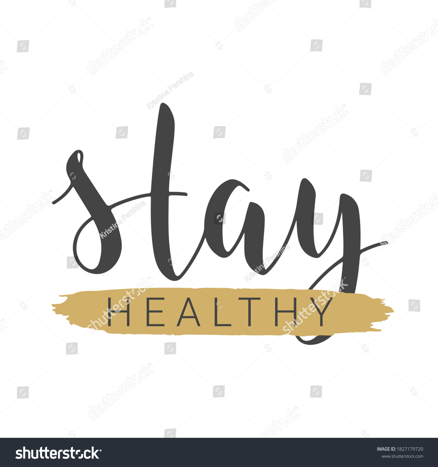 Handwritten Lettering Stay Healthy Template Banner Stock Vector ...