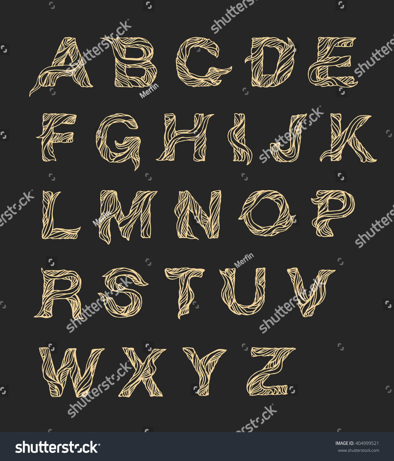 Handwritten Linear Font Vector Script Calligraphy: vector de stock ...