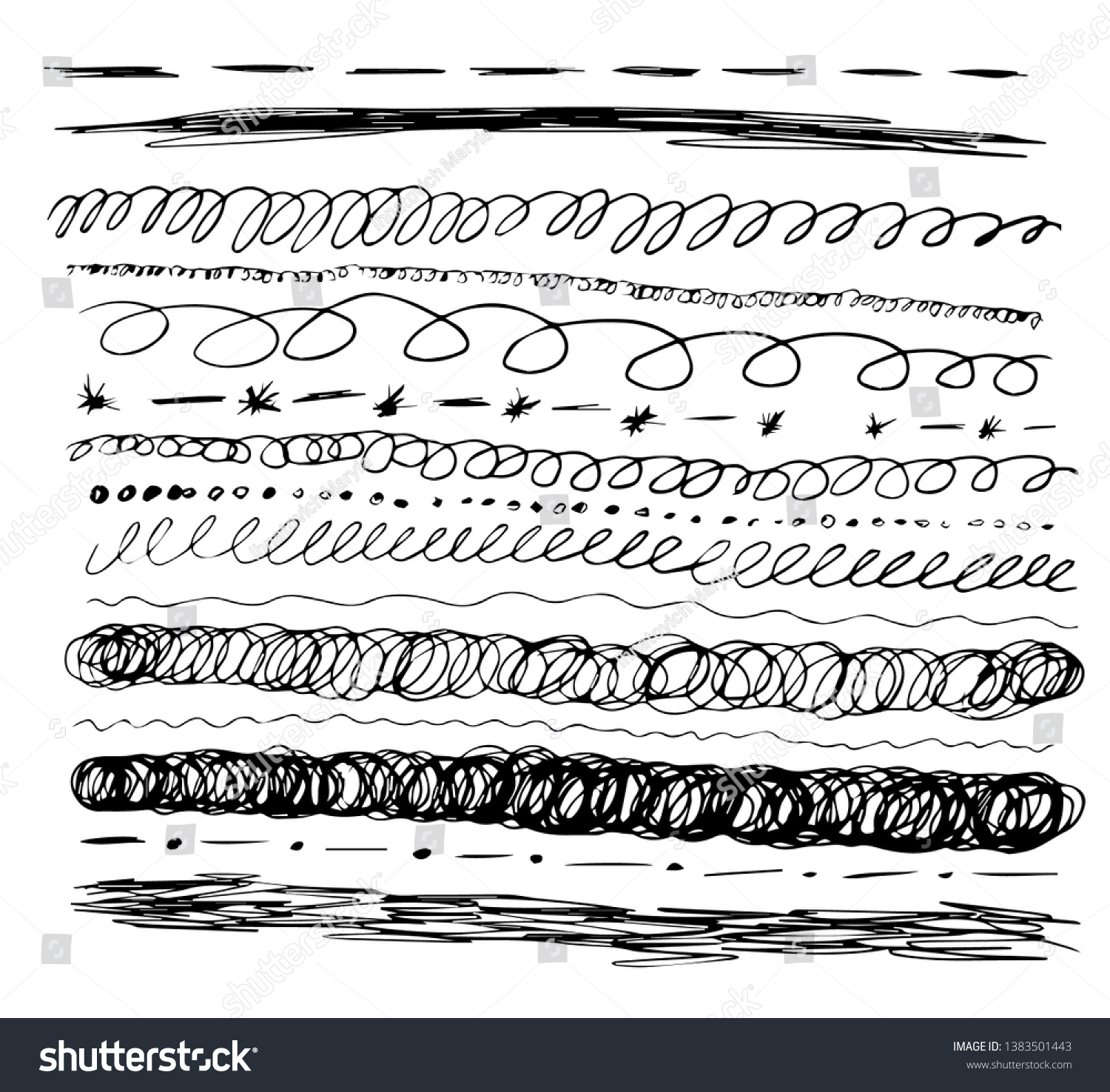 Handwritten Lines Strip Curbs Vector Stock Vector (Royalty Free ...