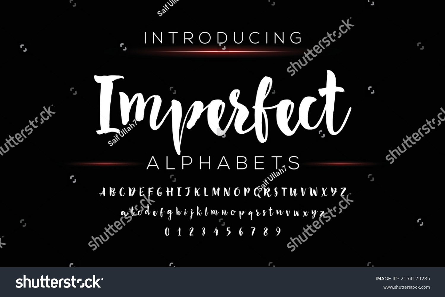 Handwritten Script Font Vector Alphabet Imperfect Stock Vector (Royalty ...