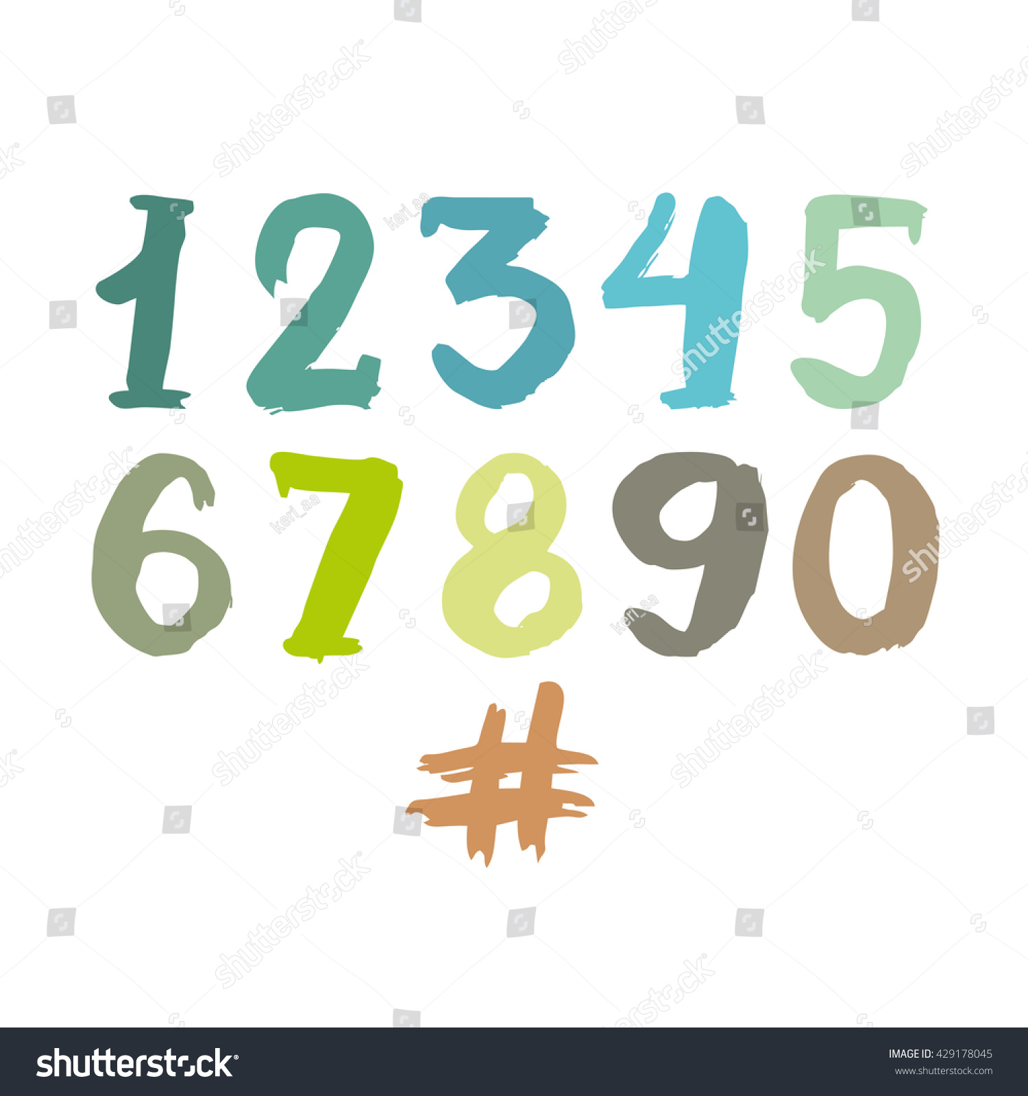 Handwritten Style Numbers Vector Illustration Stock Vector (Royalty ...