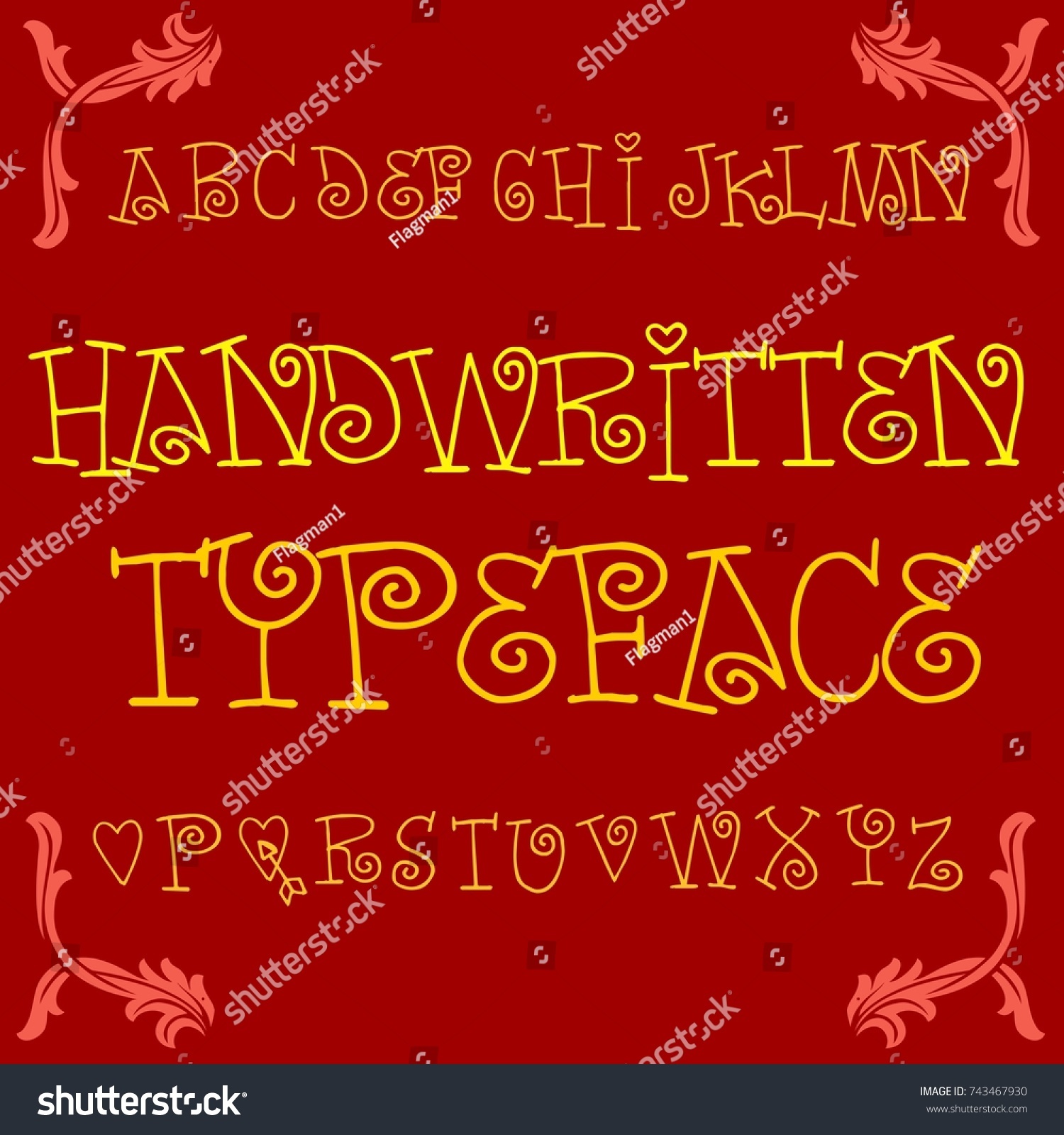 Handwritten Typeface Fonts Vector Vintage Stock Vector (Royalty Free ...