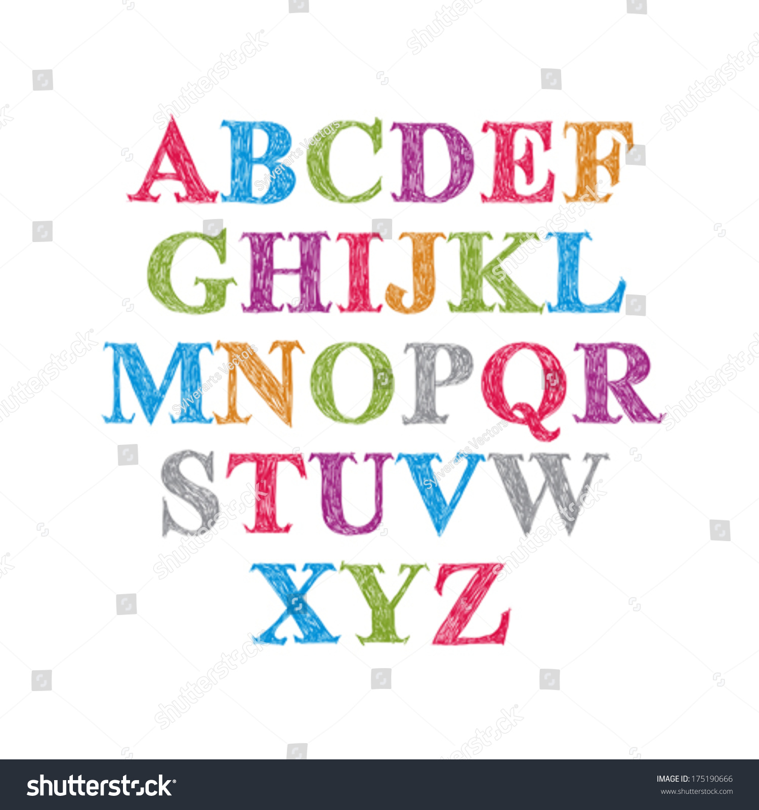 Vektor Stok Handwritten Vector Script Alphabet Letters Set (Tanpa ...