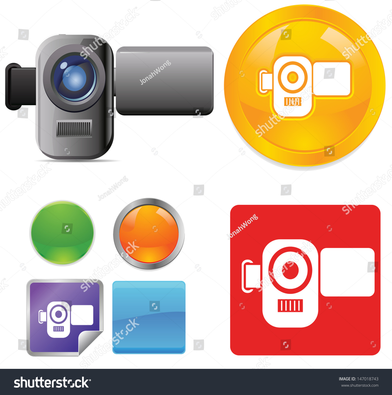 Handy Video Camera Icons Stock Vector (Royalty Free) 147018743 ...