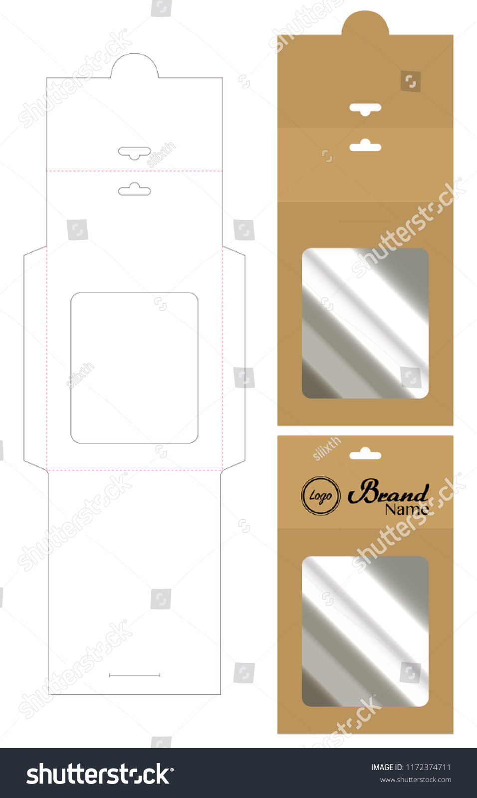 Hang Envelope Die Cut Mock Template Stock Vector (Royalty Free ...