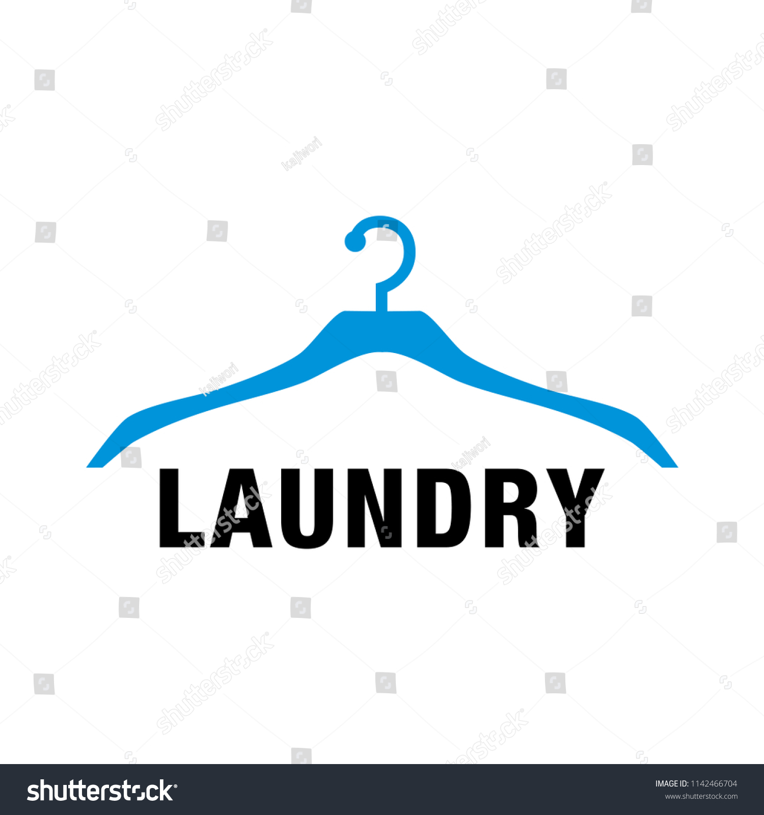Hanger Laundry Logo Design Template Stock Vector (Royalty Free) 1142466704