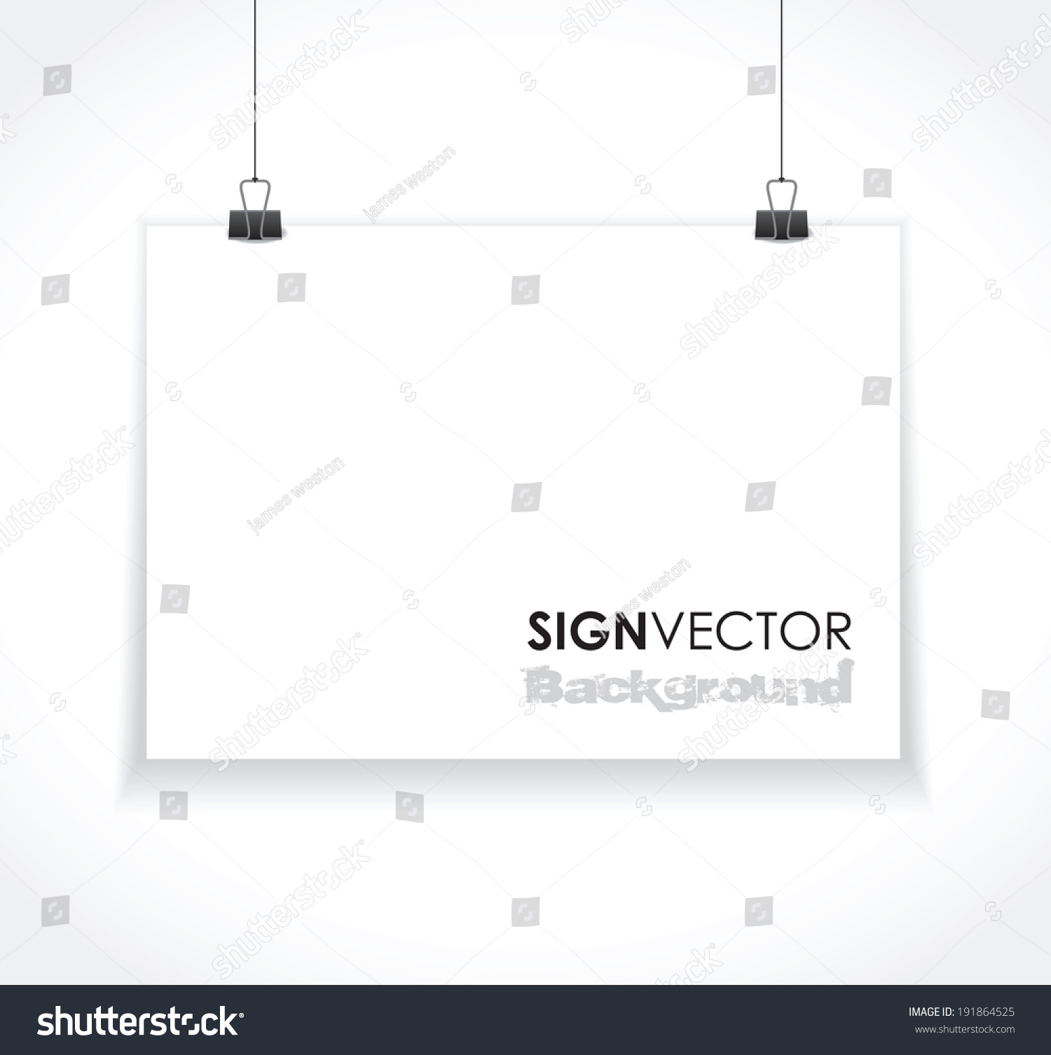 Hanging Paper Sign Stock Vector (Royalty Free) 191864525 | Shutterstock