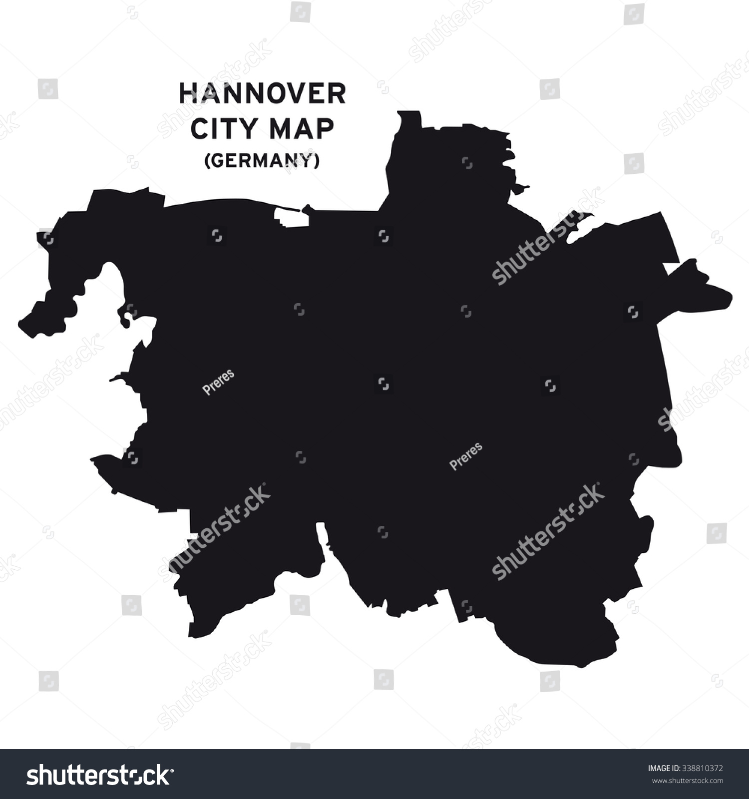 Hannover City Map Vector Stock Vector (Royalty Free) 338810372
