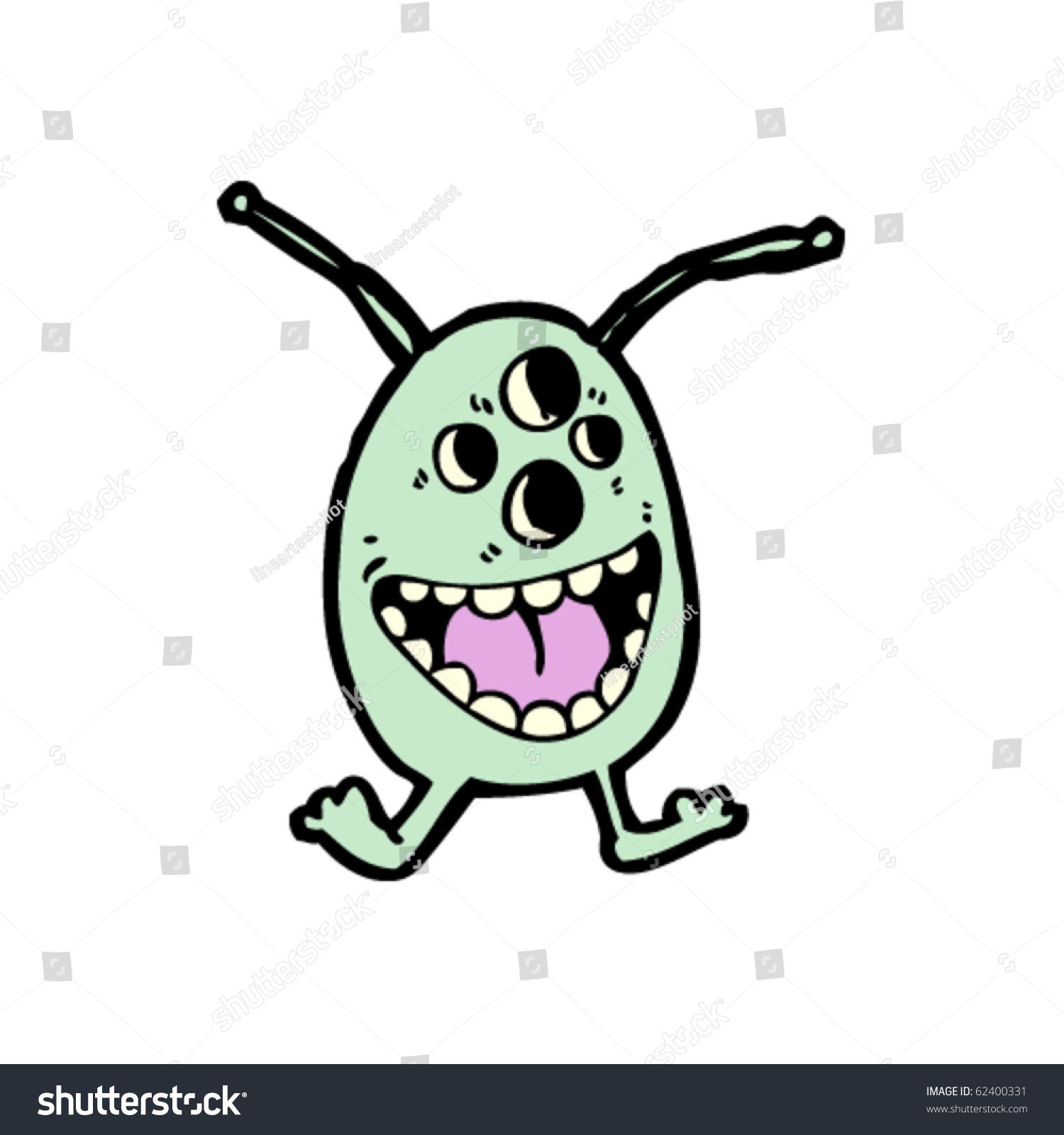 Happy Alien Cartoon Stock Vector (Royalty Free) 62400331 | Shutterstock