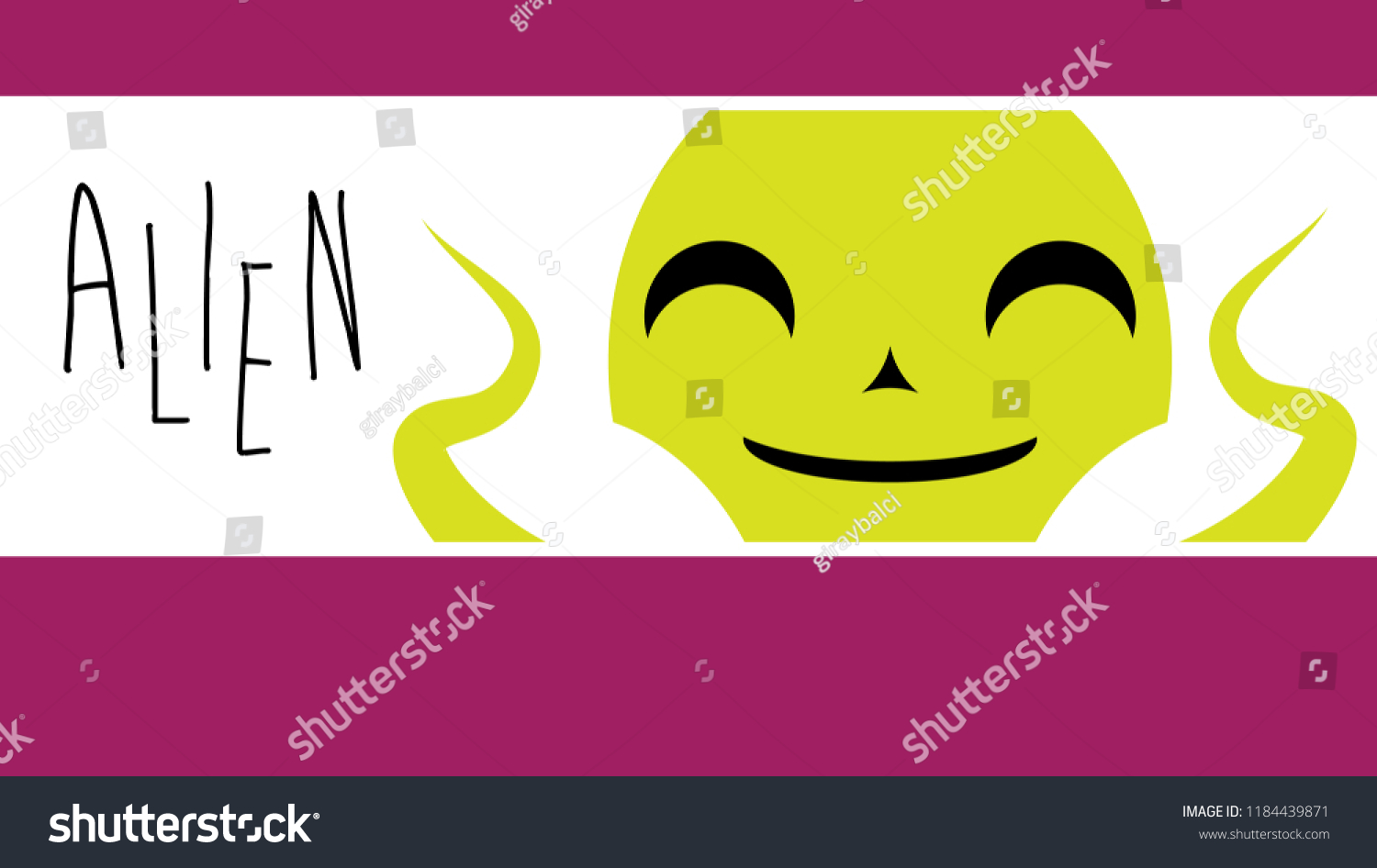 Happy Alien Illustration Stock Vector (Royalty Free) 1184439871 ...