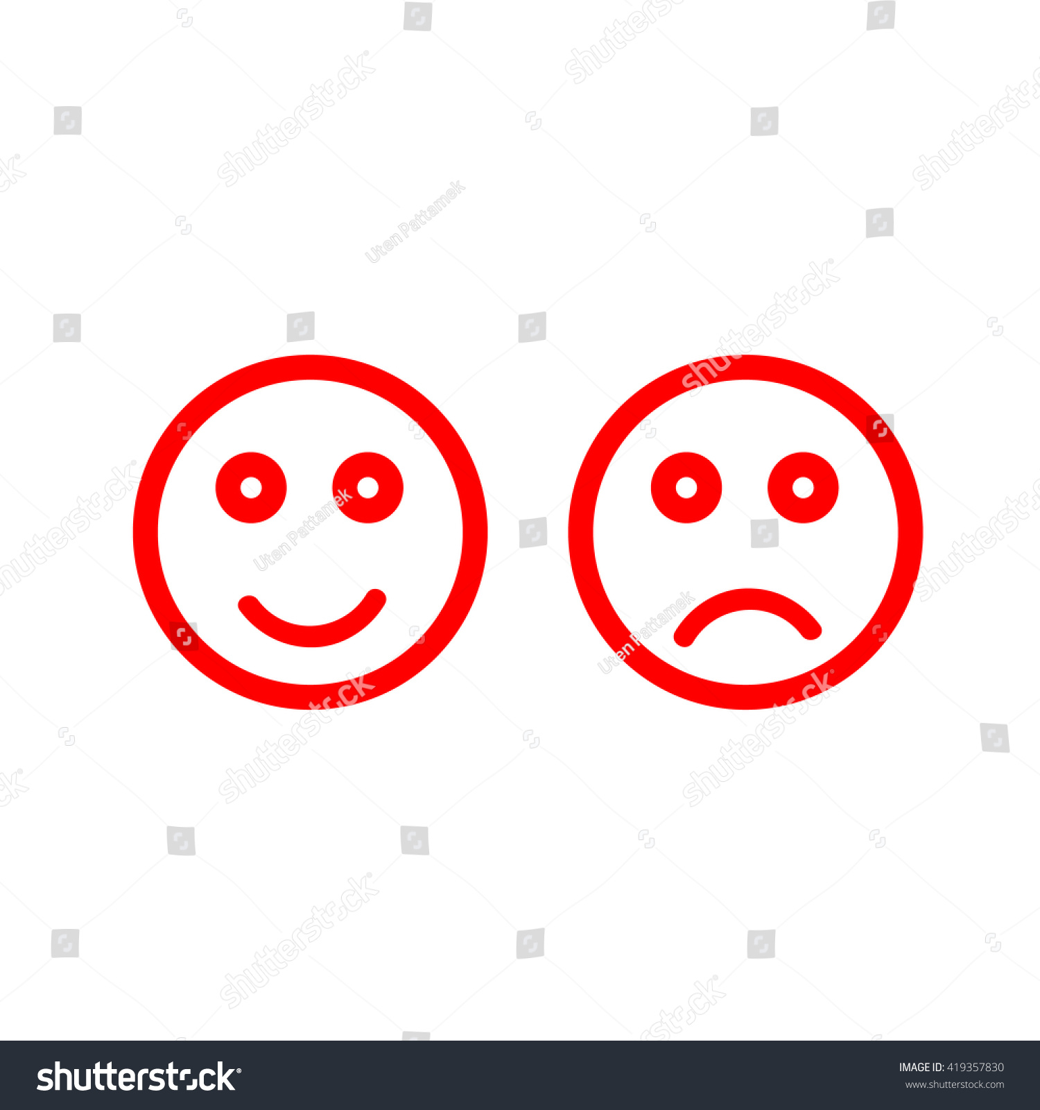 Happy Sad Icon Stock Vector (Royalty Free) 419357830 | Shutterstock
