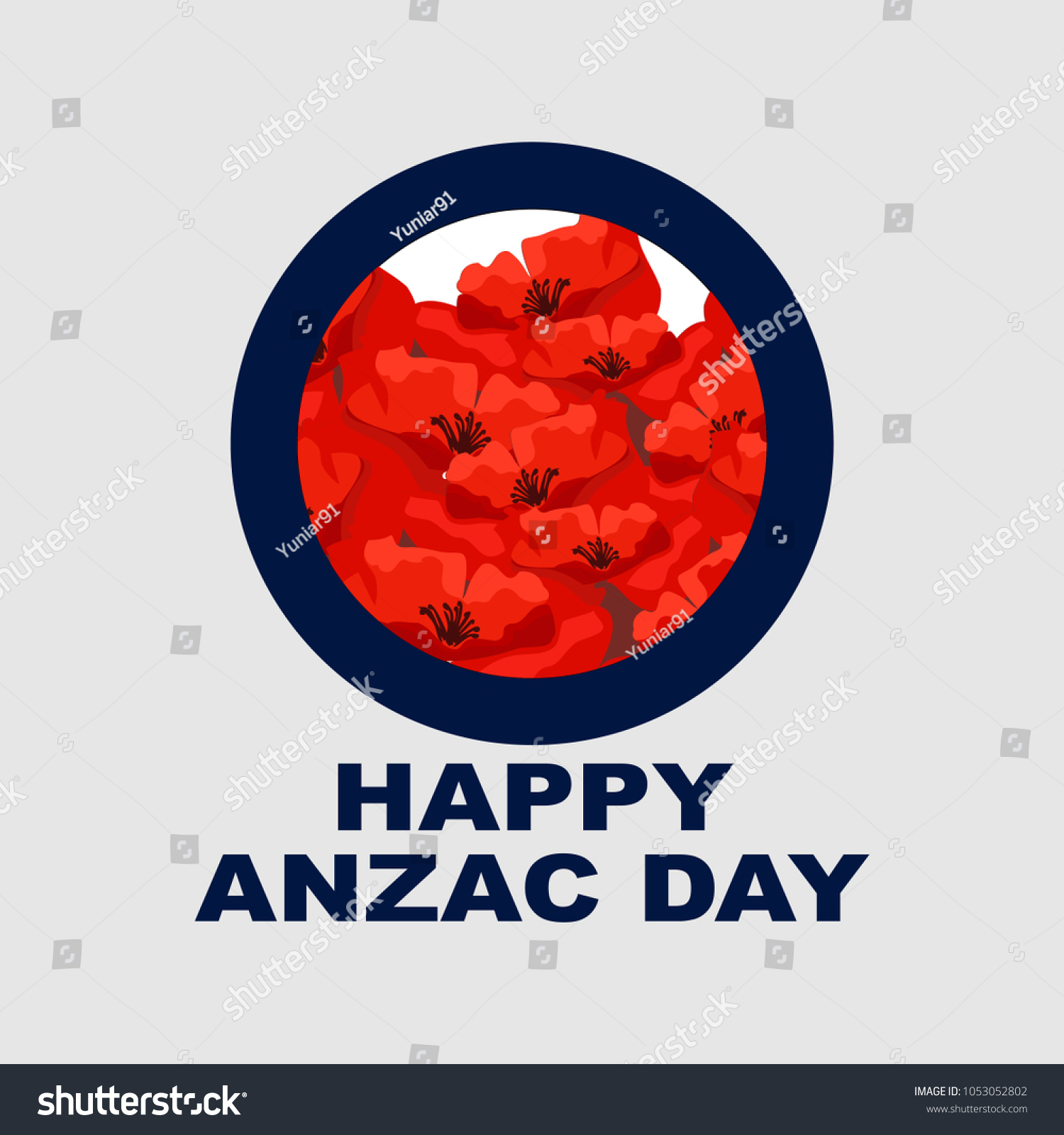 Happy Anzac Day Vector Illustration Stock Vector (Royalty Free) 1053052802