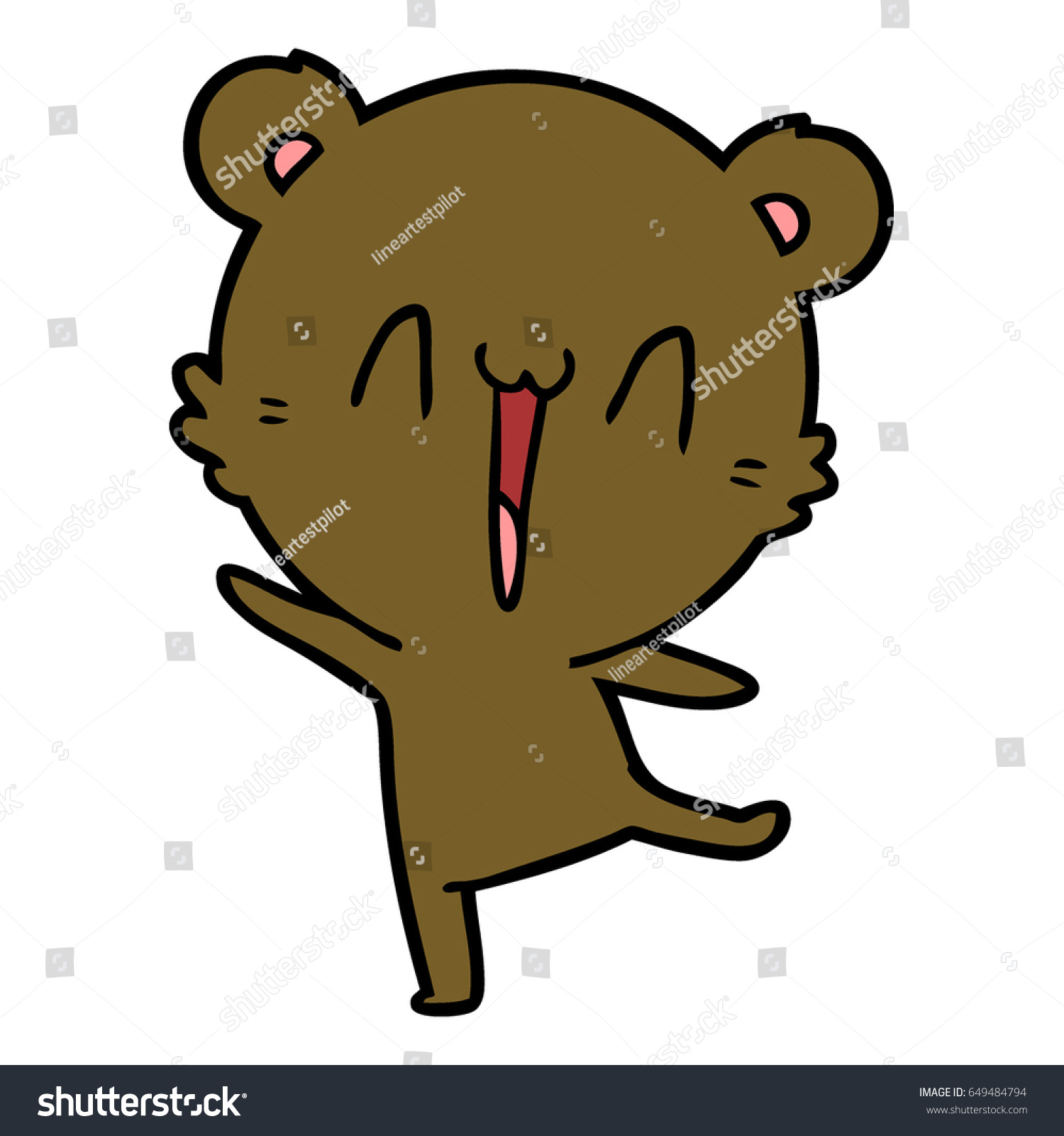 Happy Bear Cartoon Stock Vector (Royalty Free) 649484794 | Shutterstock