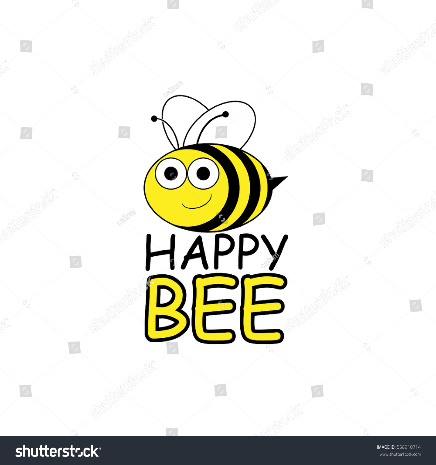 Happy Bee Logo Stock Vector (Royalty Free) 558910714 | Shutterstock