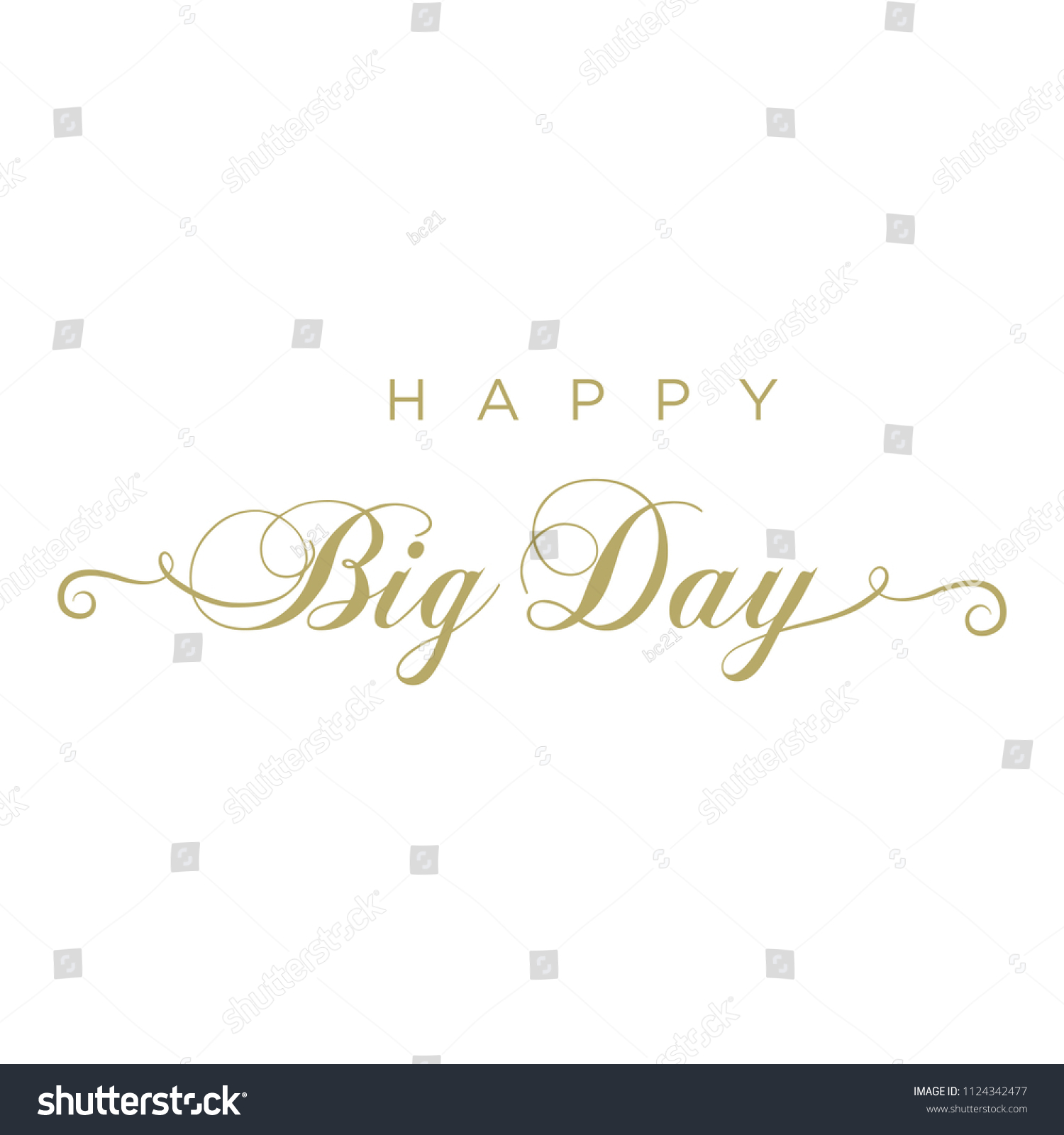 Happy Big Day Gold Script Calligraphy Stock Vector (Royalty Free ...