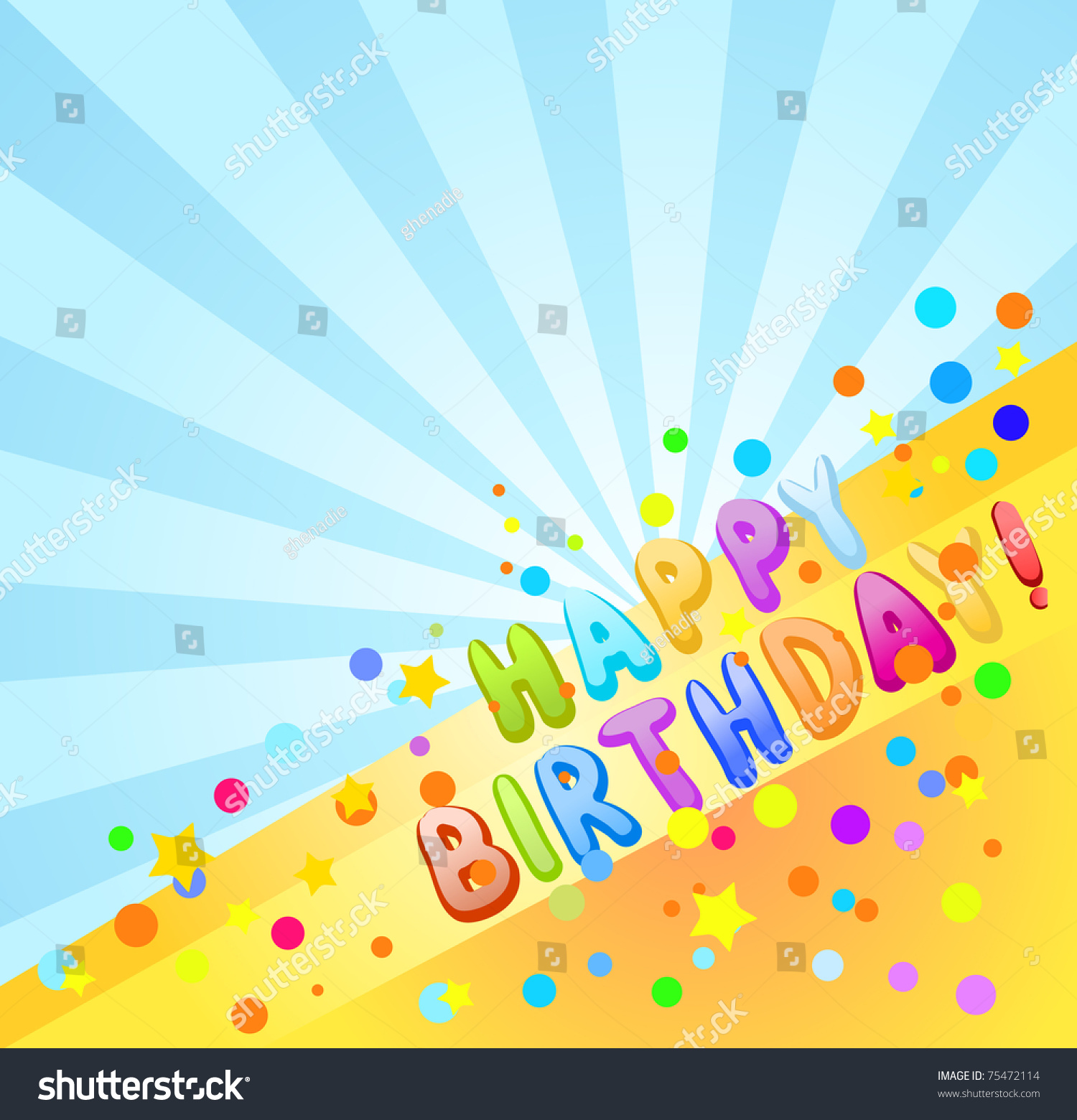 Happy Birthday Background: vector de stock (libre de regalías) 75472114 ...
