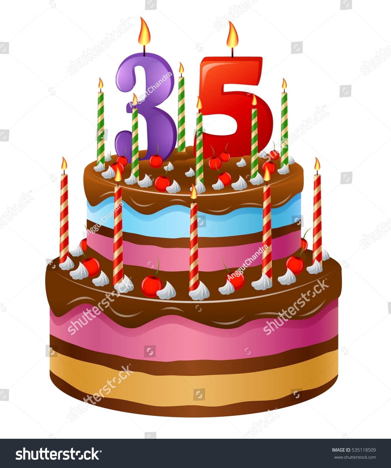 Happy Birthday Cake 35 Stock Vector 535118509 - Shutterstock