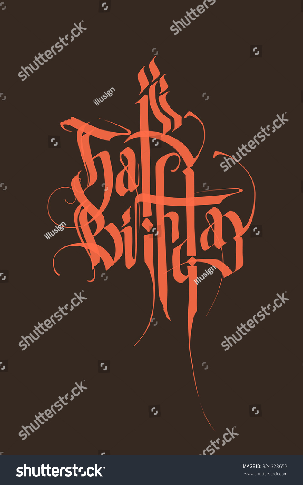Happy Birthday Calligraphy Stock Vector (Royalty Free) 324328652