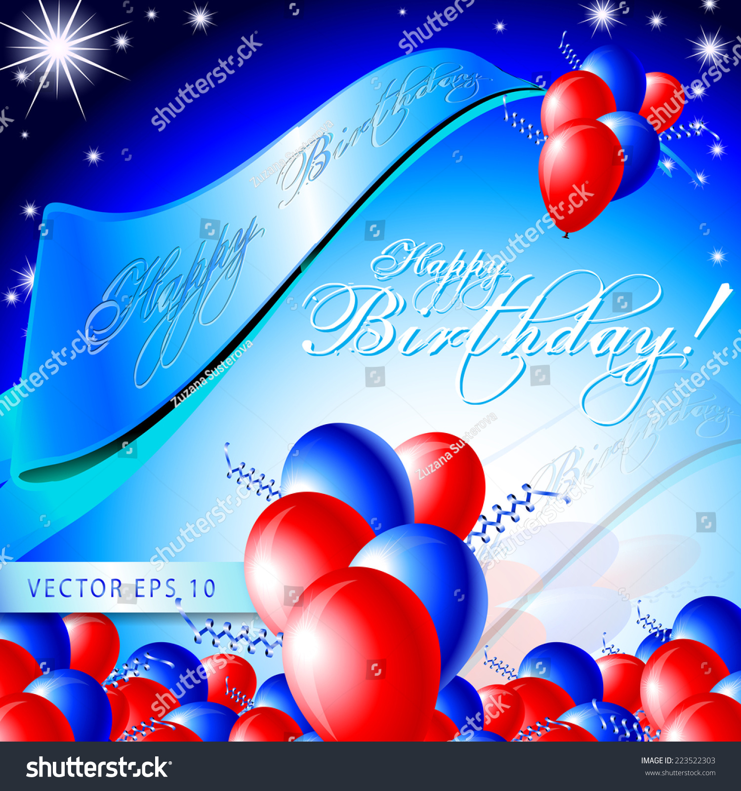 Happy Birthday Card Layout Template Eps10 Stock Vector (Royalty Free ...