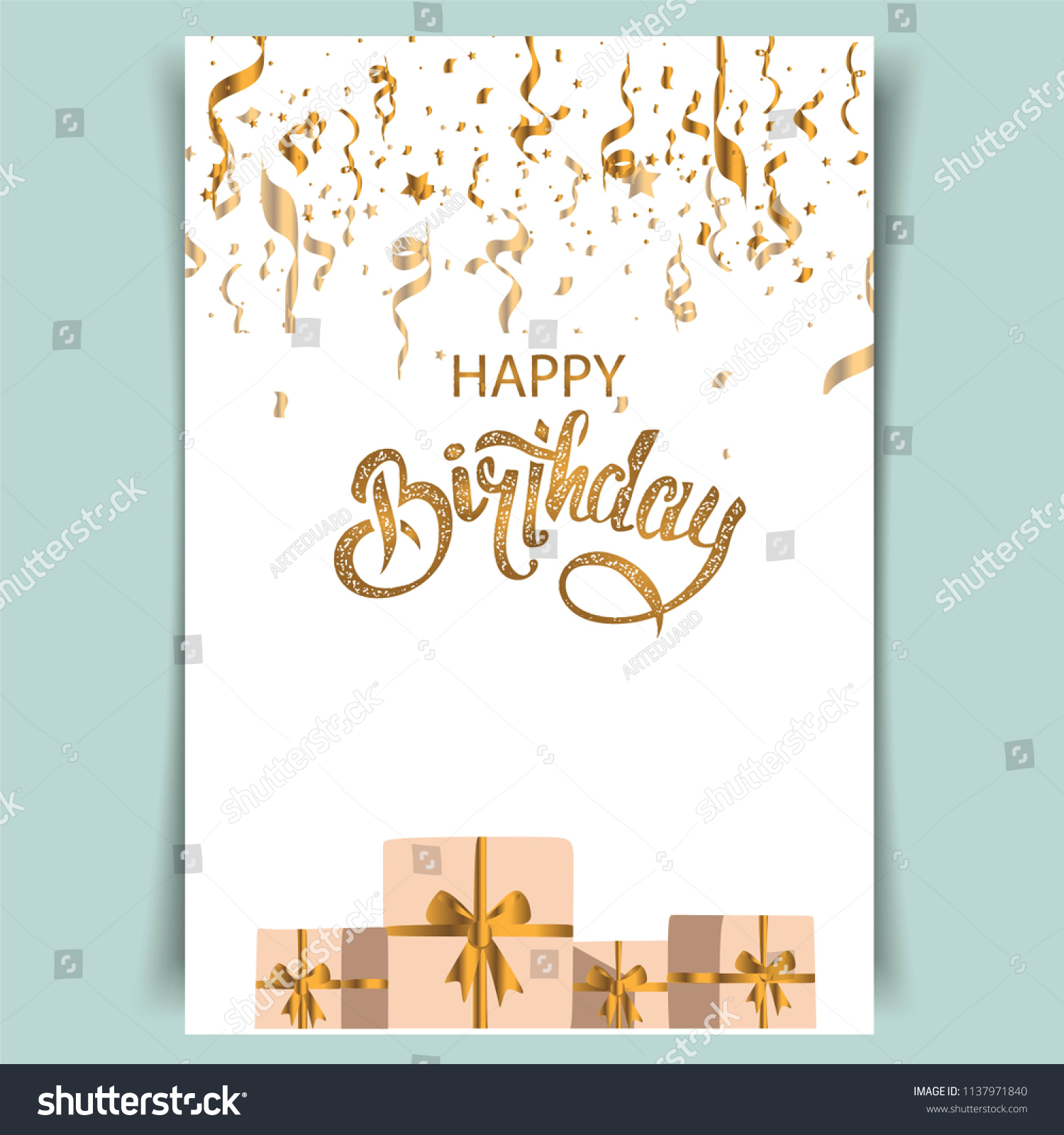 Happy Birthday Card Vector: vector de stock (libre de regalías ...