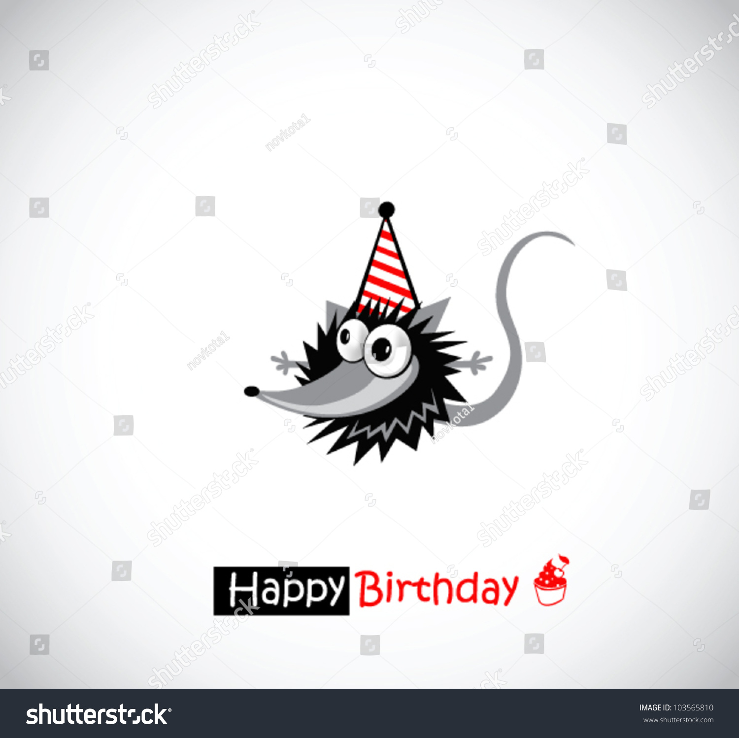 Happy Birthday Cards Mouse Stock Vector (Royalty Free) 103565810