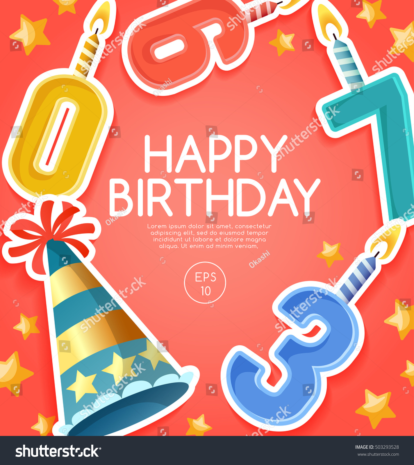 Happy Birthday Elements Vector Illustration Stock Vector (Royalty Free ...