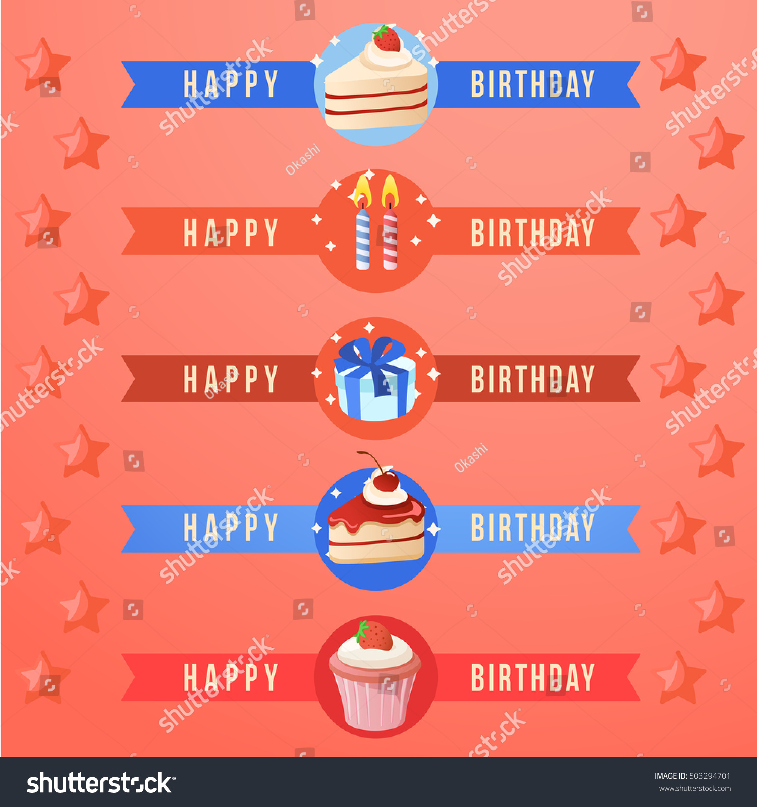 Happy Birthday Elements Vector Illustration Stock Vector (Royalty Free ...
