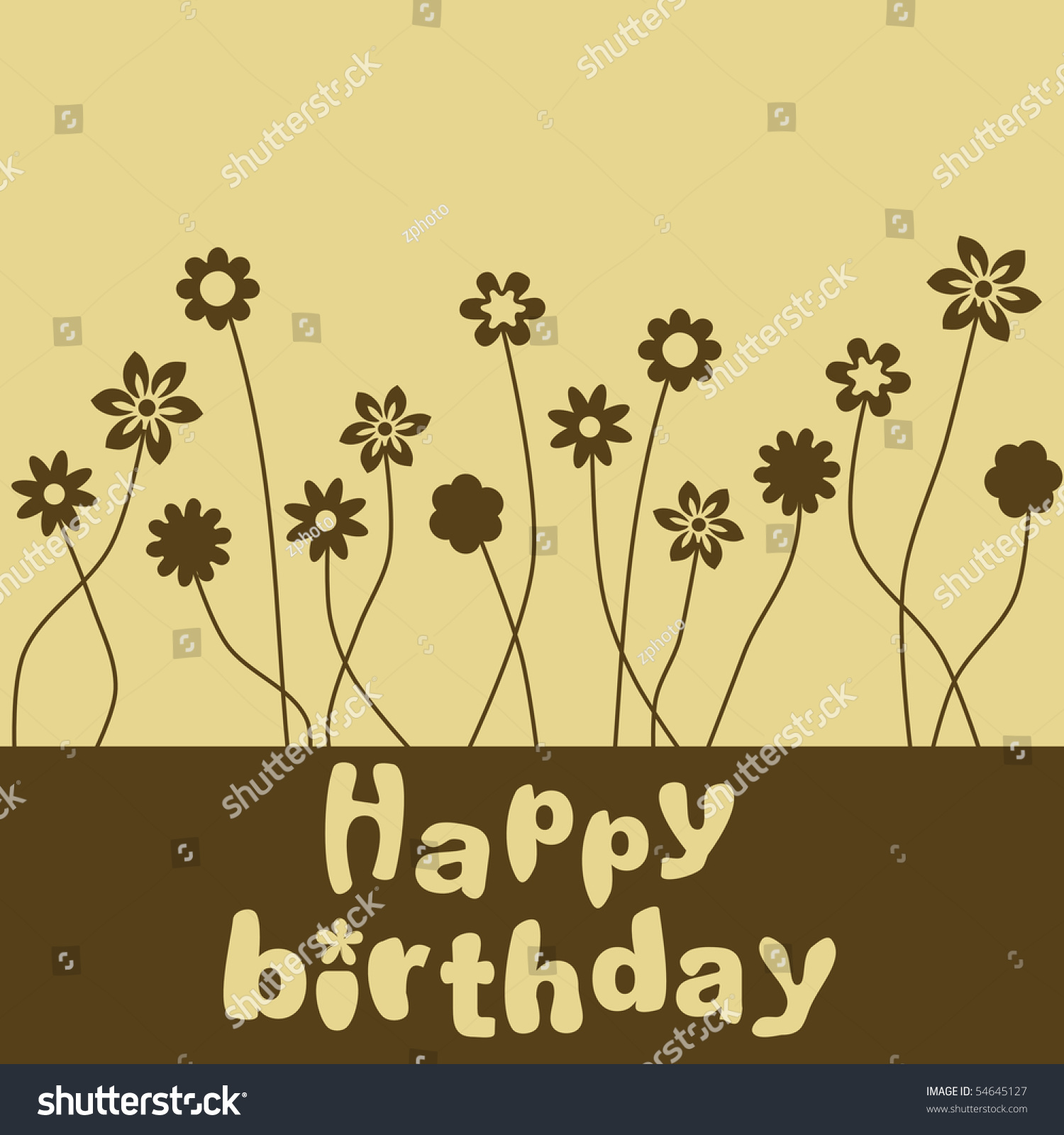 Happy Birthday Flowers Vector Stock Vector (Royalty Free) 54645127