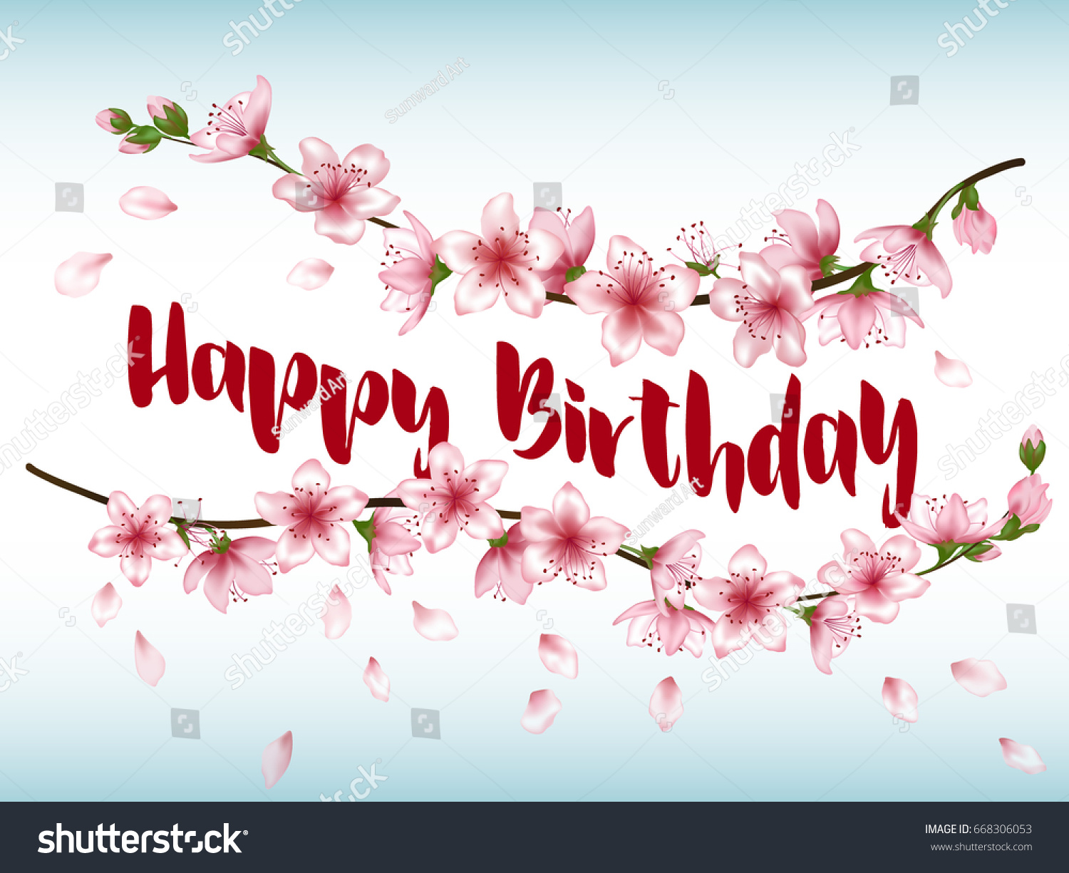 Happy Birthday Greeting Card Template Rectangular Stock Vector ...