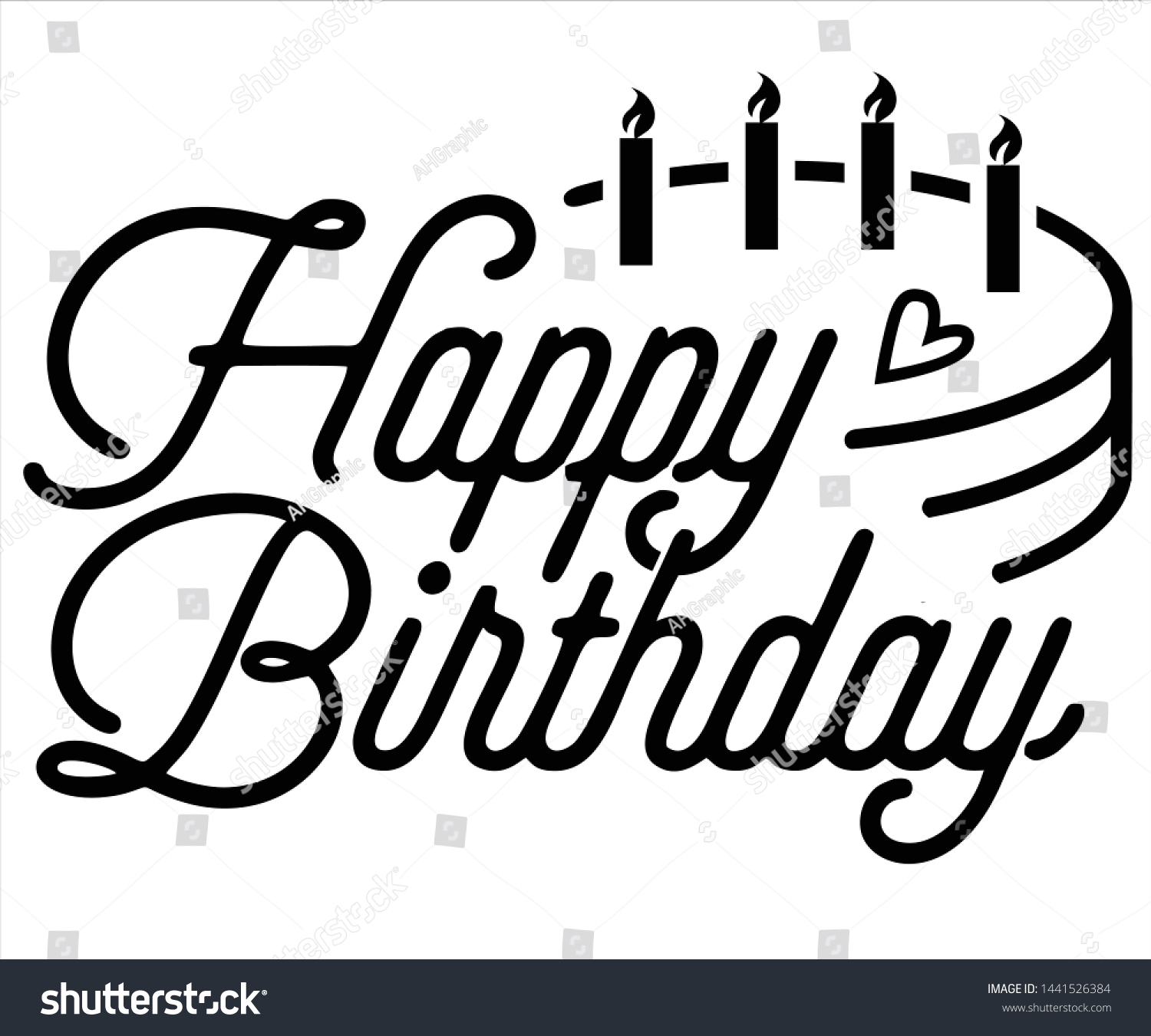 Happy Birthday Lettering Font Script Vector Stock Vector (Royalty Free ...