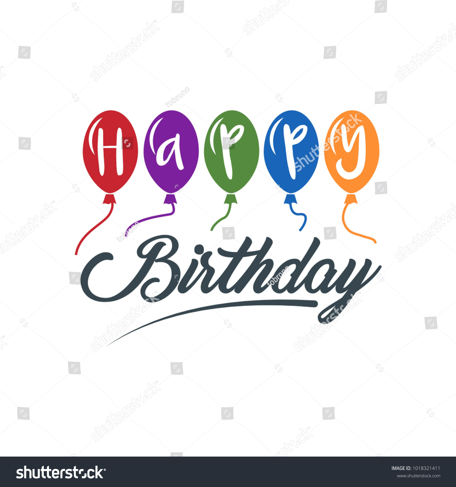 Happy Birthday Logo Vector Template Design Stock Vector (Royalty Free ...