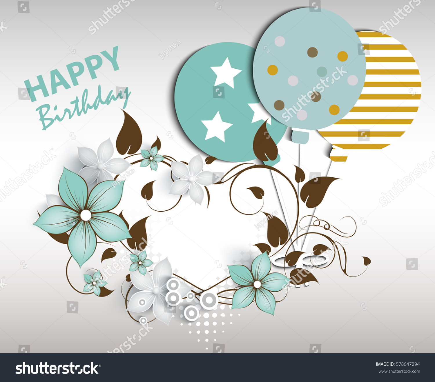 Vektor Stok Happy Birthday Theme Design (Tanpa Royalti) 578647294 ...