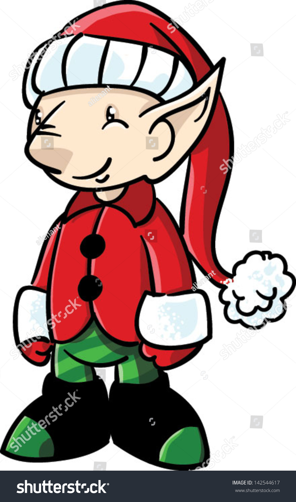 Happy Boy Elf Standing Stock Vector (Royalty Free) 142544617 | Shutterstock