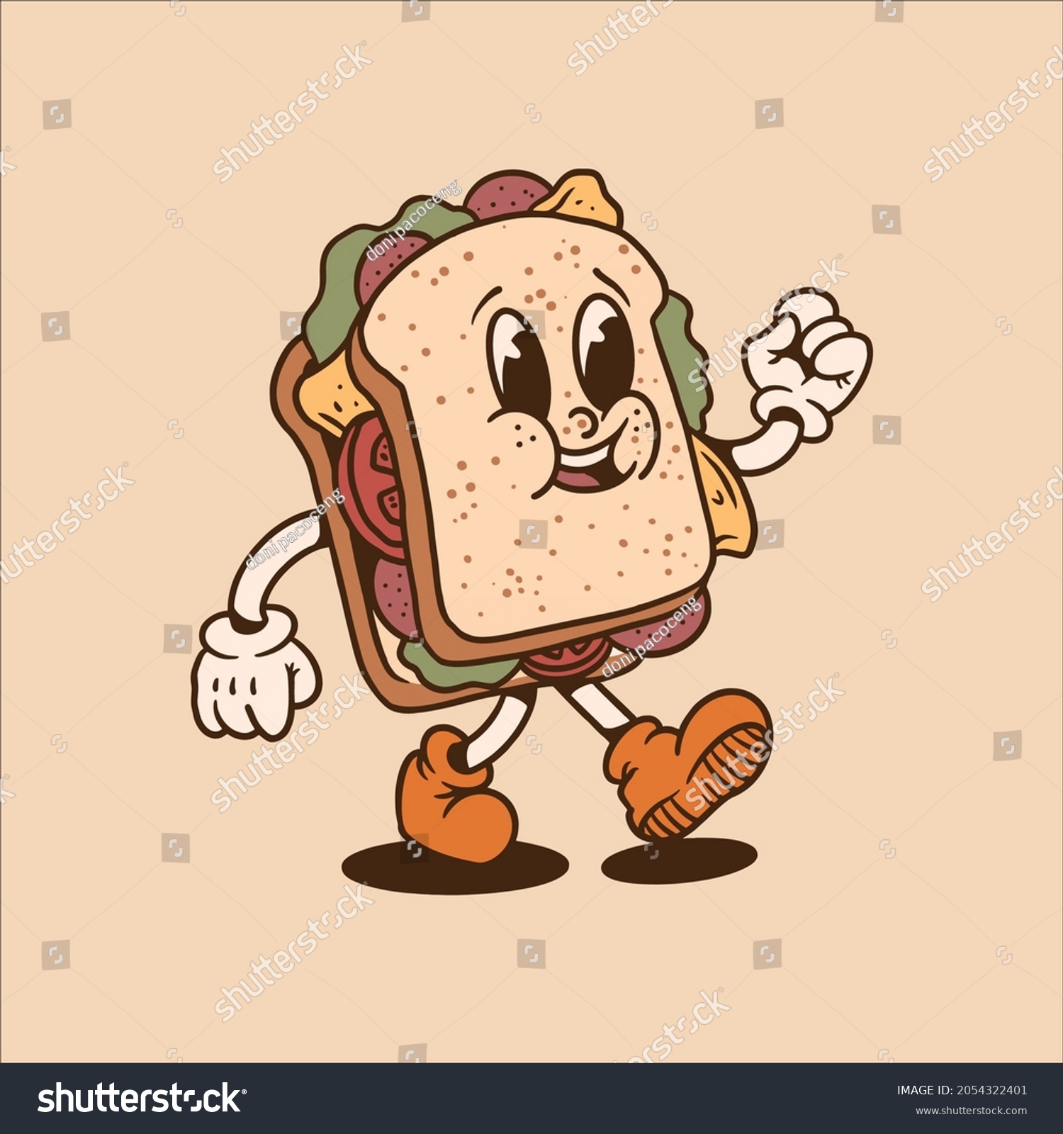 Happy Bread Cartoon Vector Design Stock Vector (Royalty Free ...