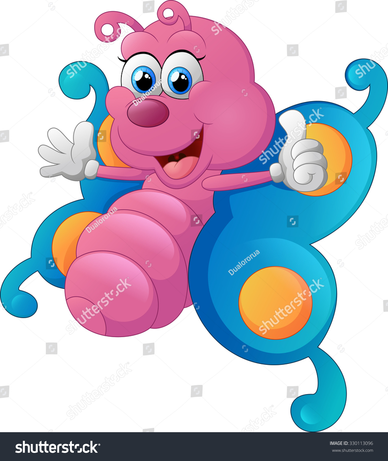 Happy Butterfly Cartoon Stock Vector (Royalty Free) 330113096