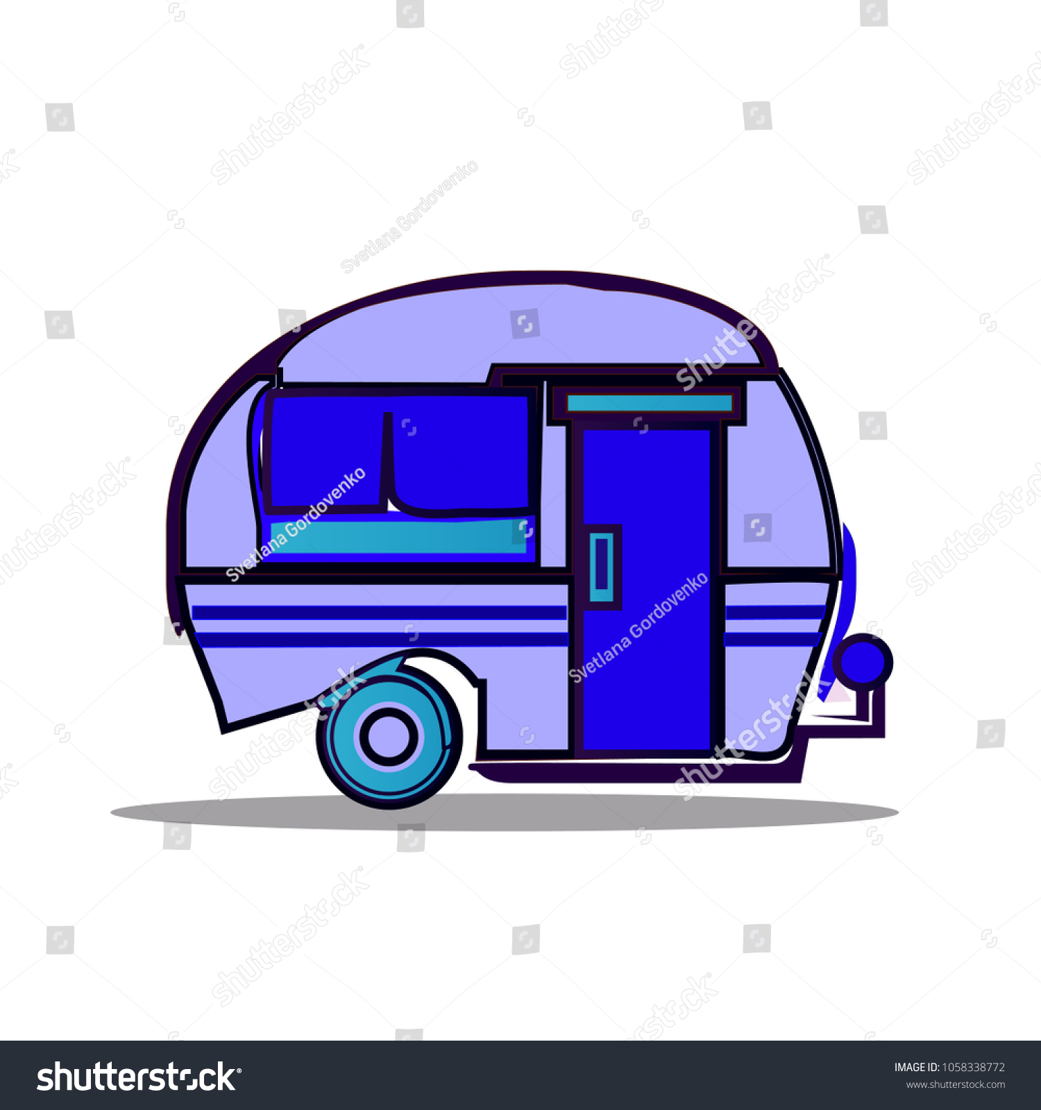 Happy Camper Cartoon Vector Stock Vector (Royalty Free) 1058338772