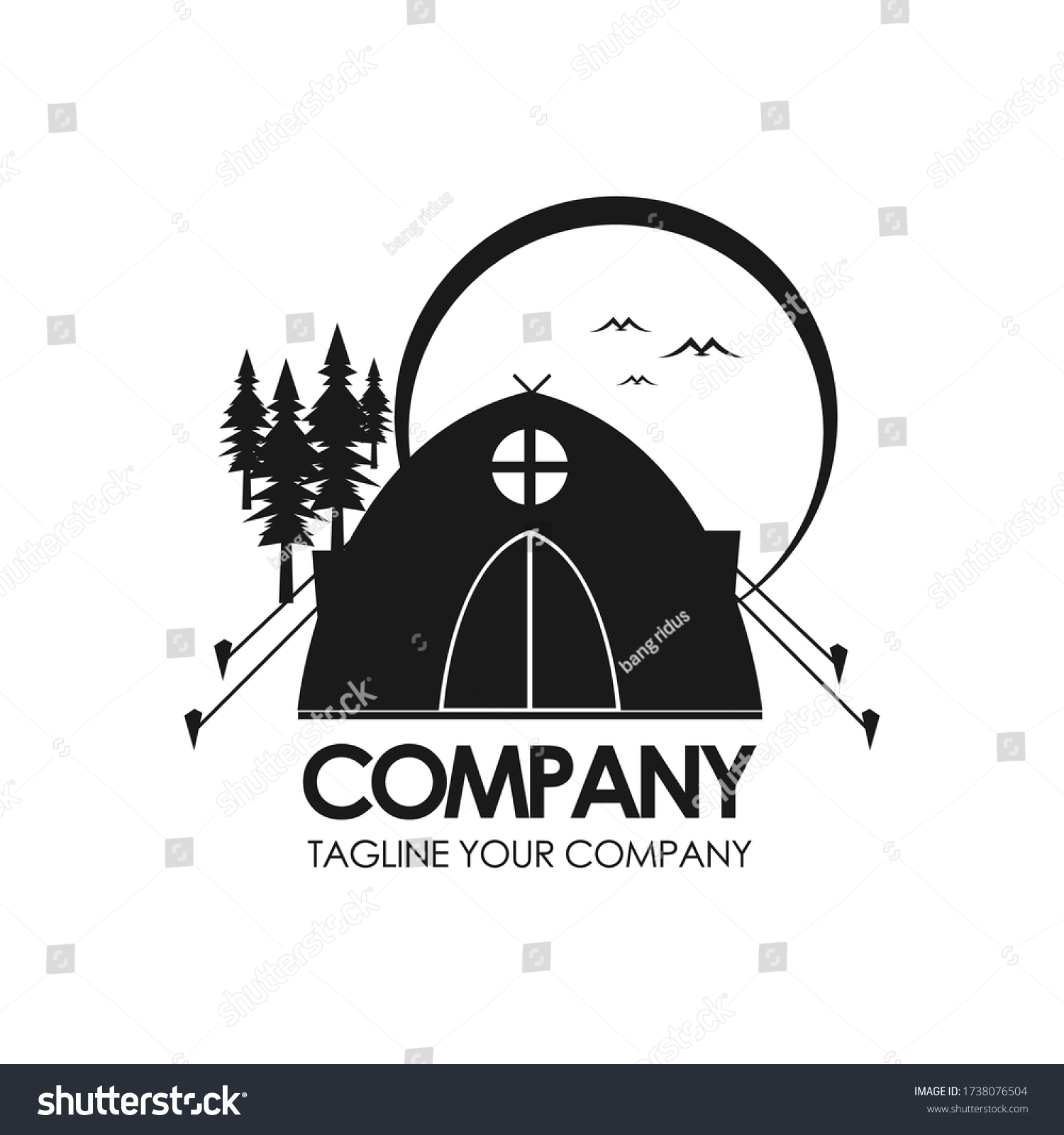 Happy Camper Logo Design Vector Stock Vector (Royalty Free) 1738076504 ...